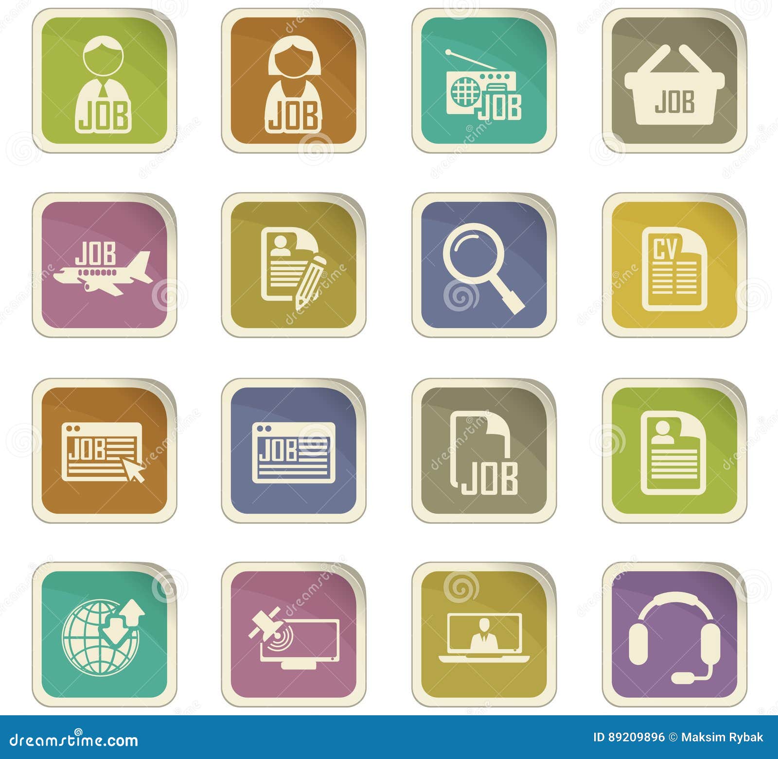 Job icons set stock illustration. Illustration of remote - 89209896