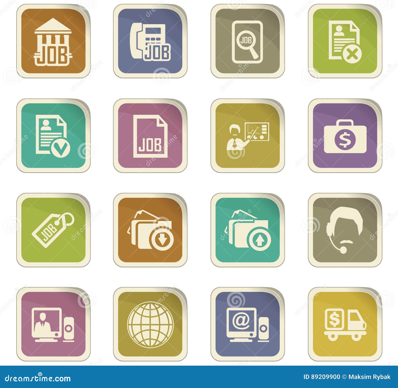 Job icons set stock illustration. Illustration of operator - 89209900