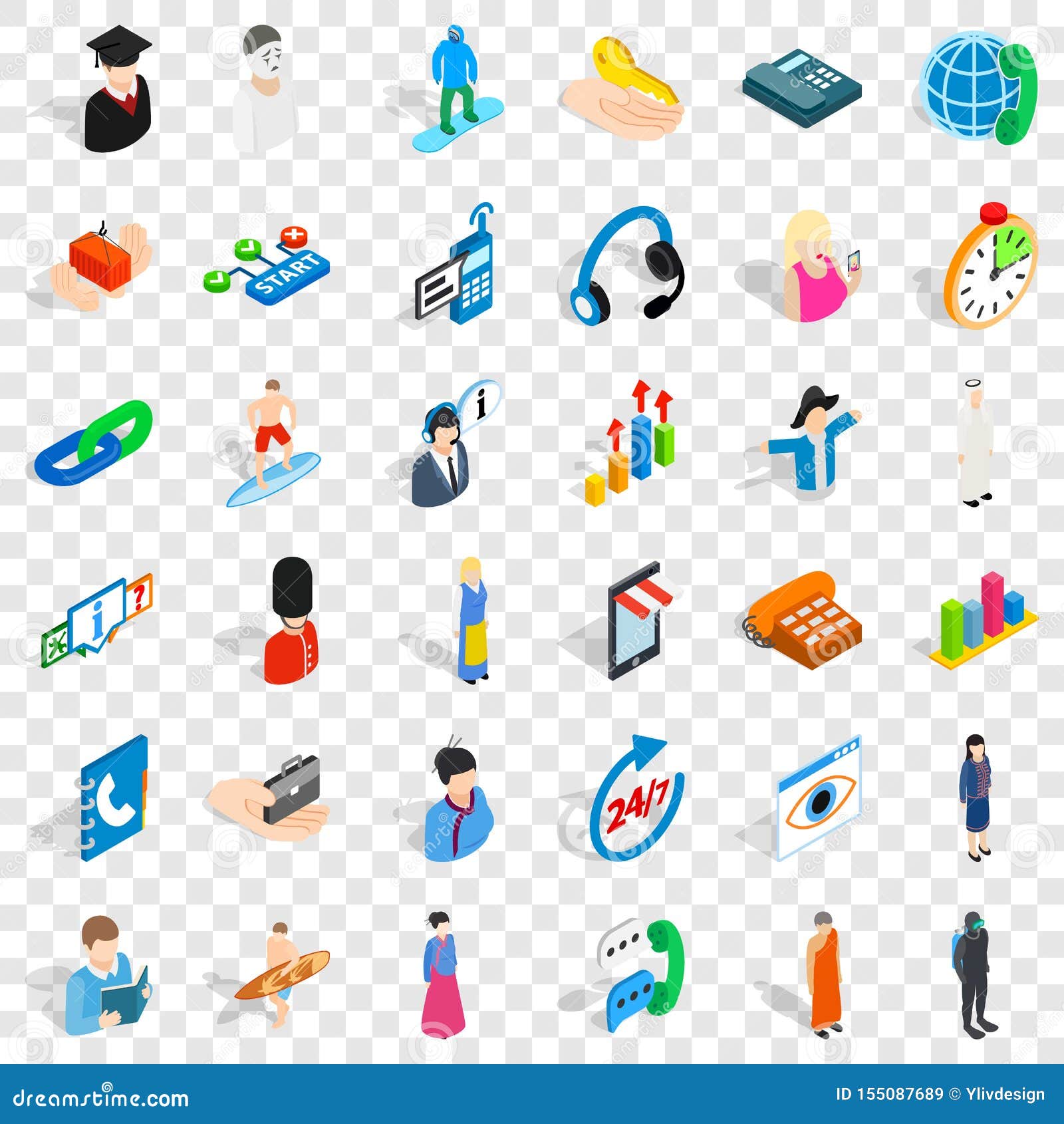 Job Icons Set, Isometric Style Stock Vector - Illustration of globe ...