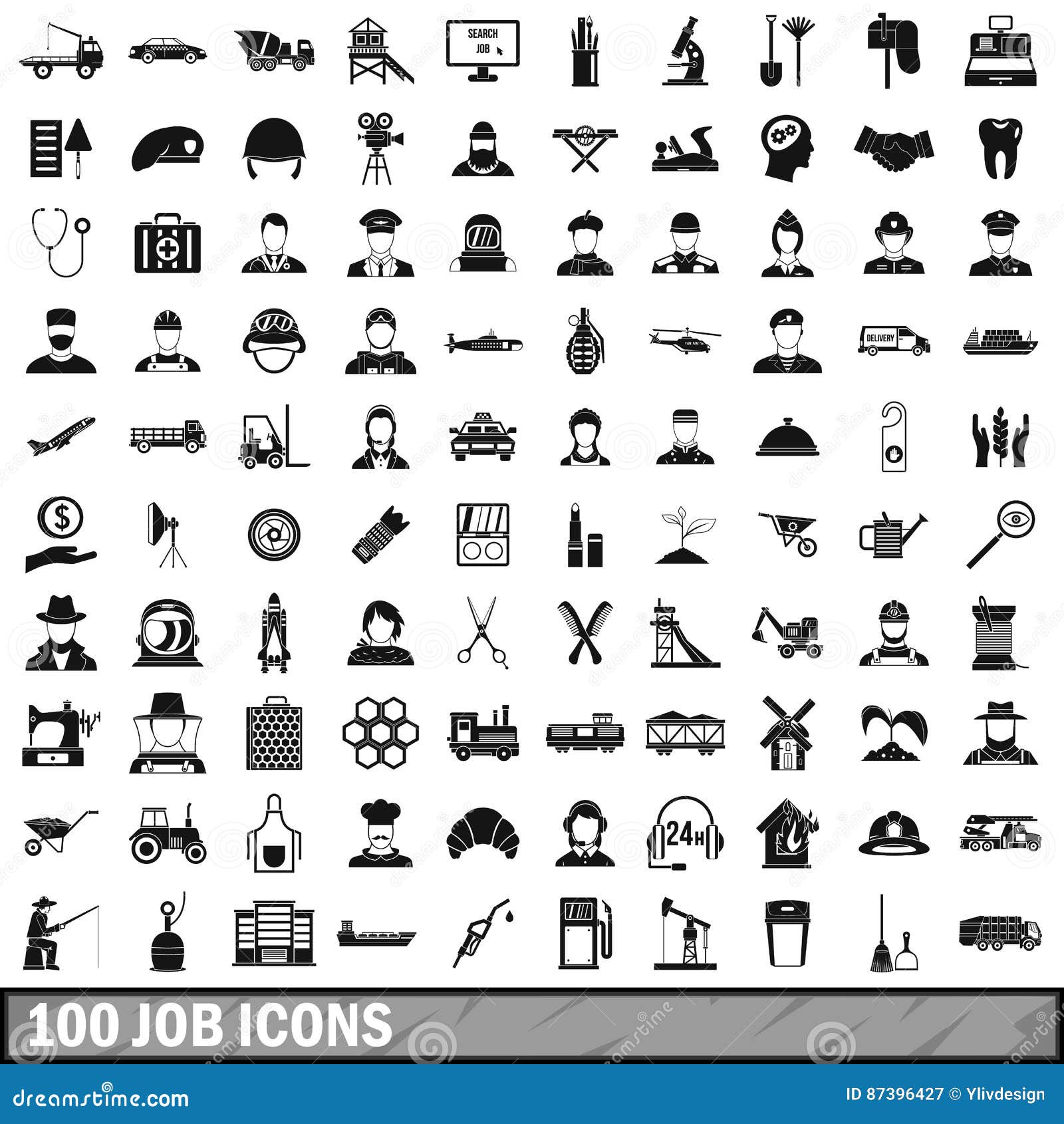 Machinist Icons Set, Cartoon Style Vector Illustration | CartoonDealer ...