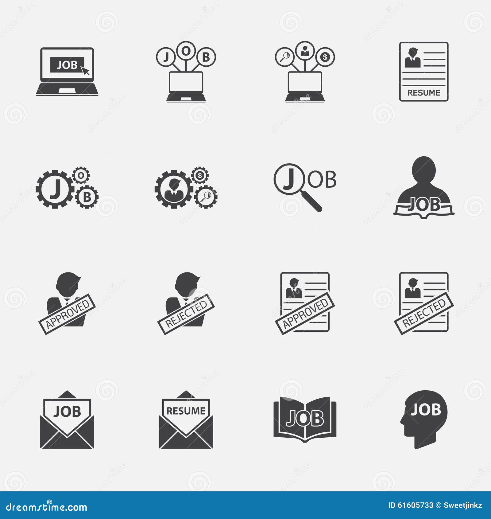 Job Icons Set.vector/illustration. Stock Vector - Illustration of ...