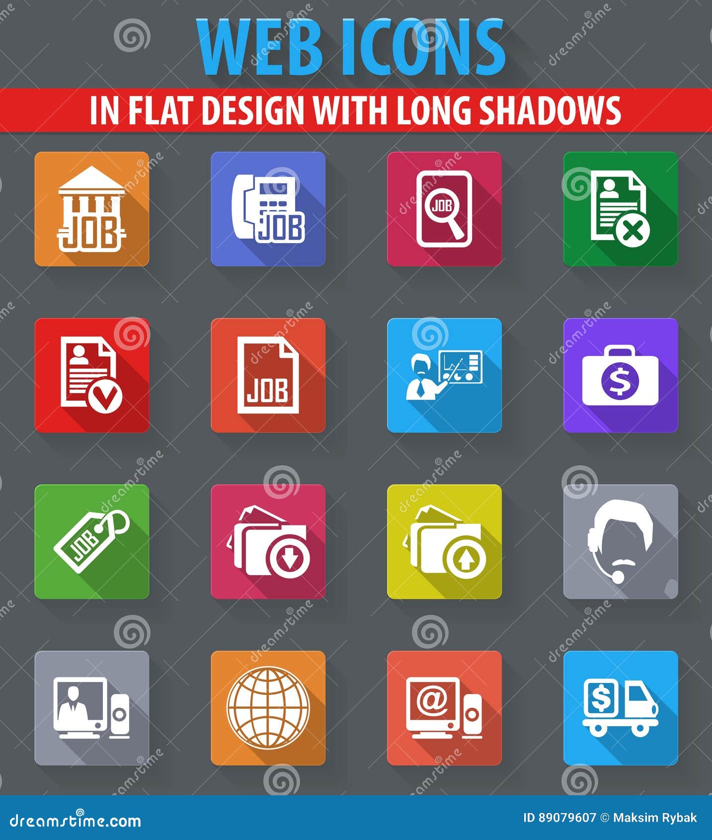 Job icons set stock vector. Illustration of discussion - 89079607