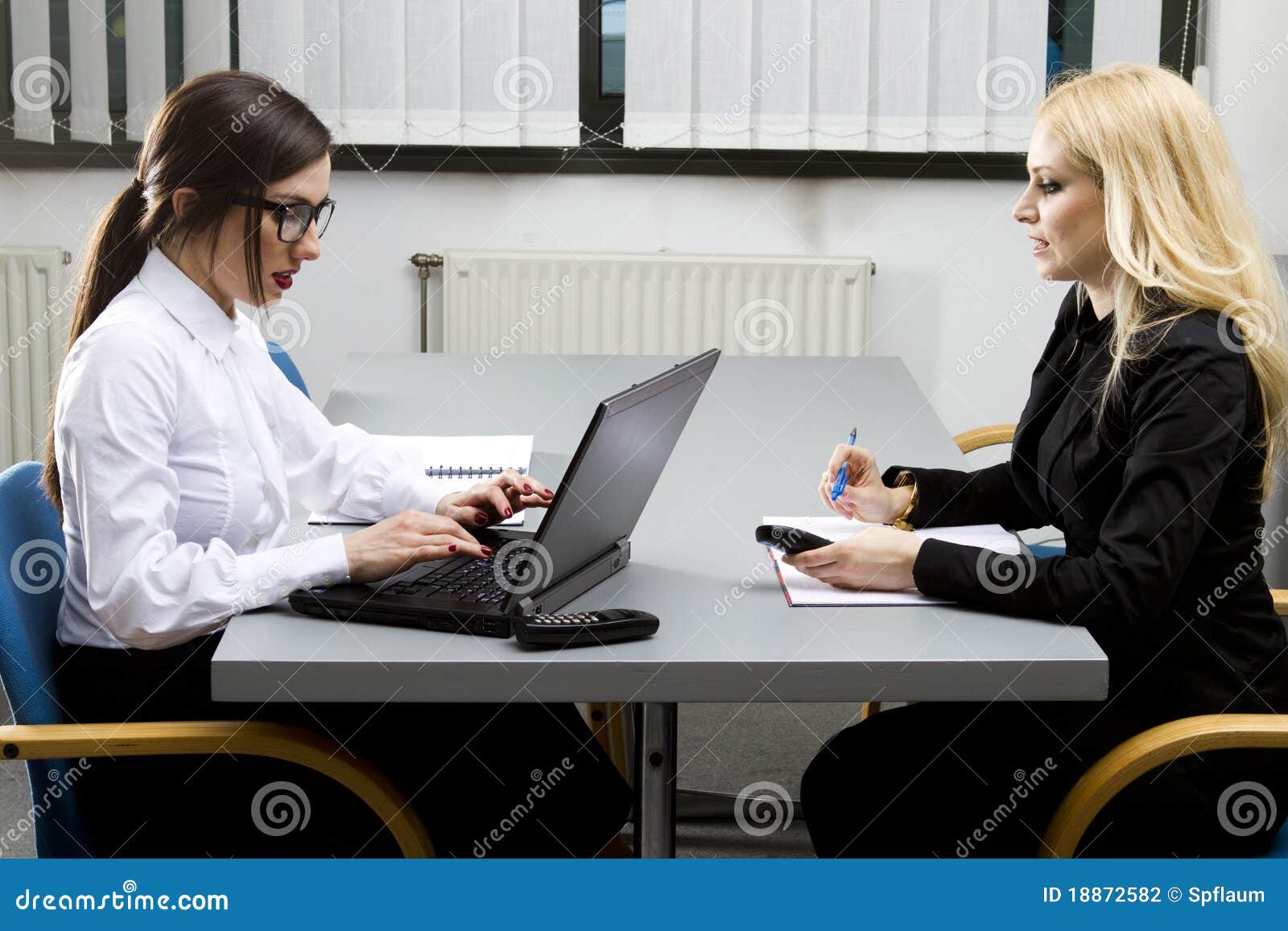 Job interview stock photo. Image of computer, serious - 18872582