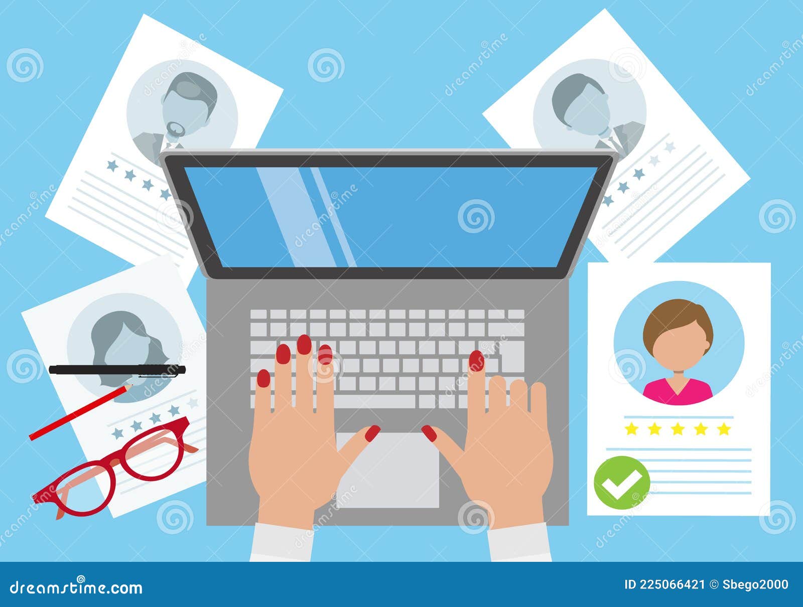 Job Interview Concept. Job Resume, Personal Resume Illustration Cartoon ...