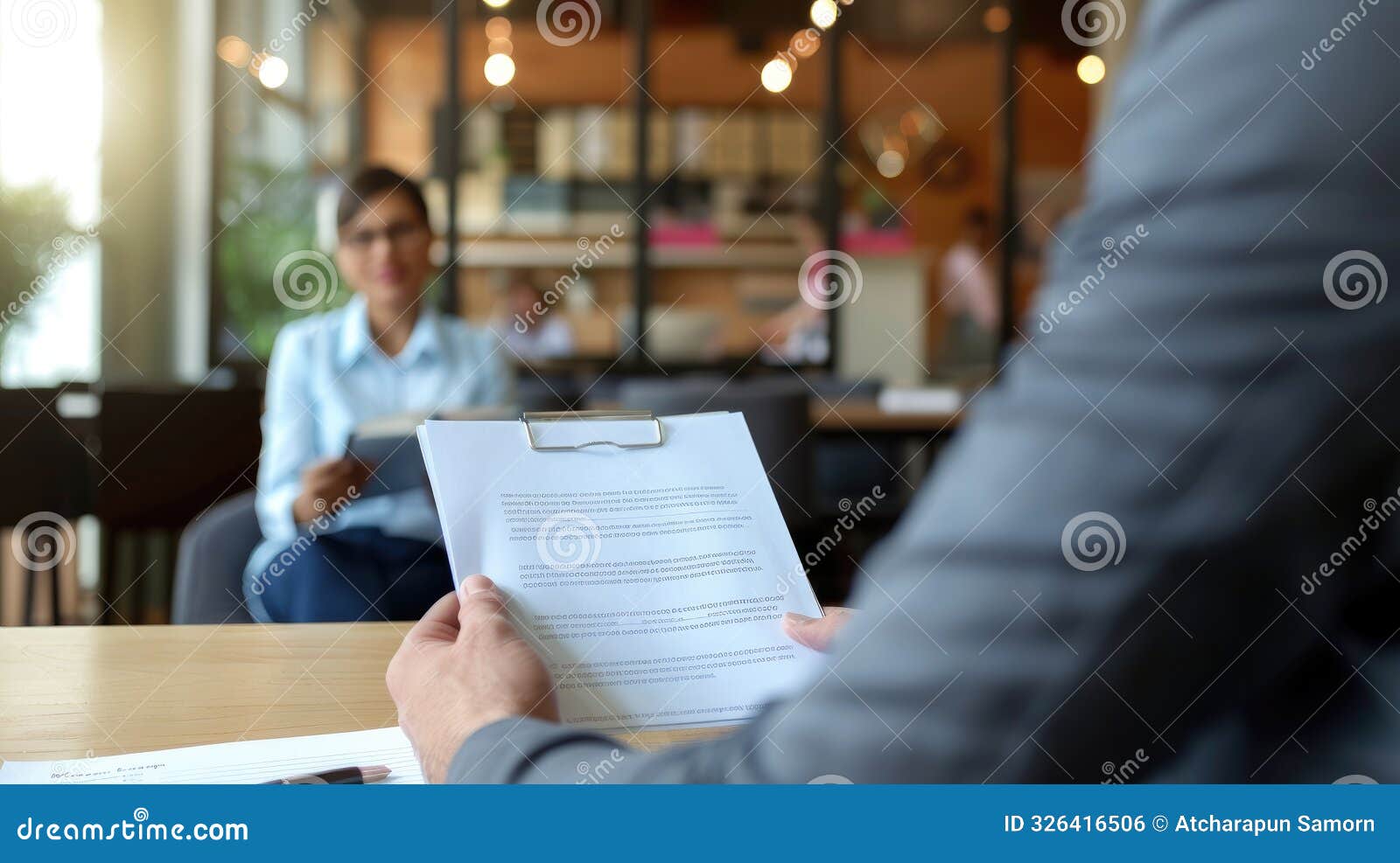 Job Interview Concept, Candidate Meeting with Hiring Manager in Modern ...