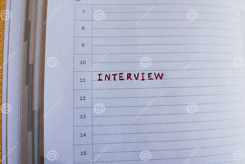 Job Interview Concept. Closeup of Opened Notebook Stock Image - Image ...