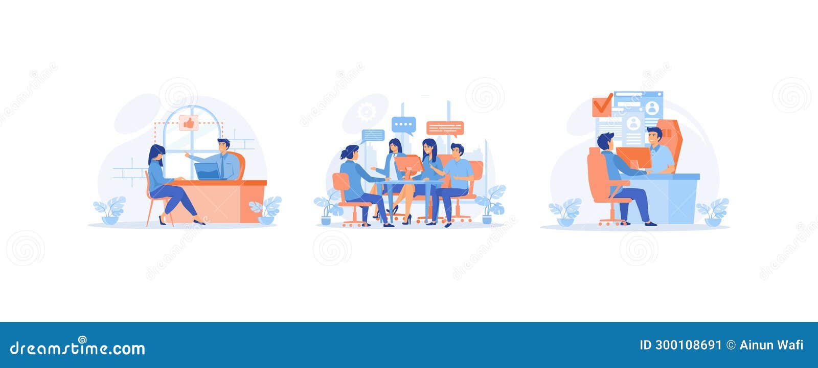 Job Interview Concept, HR Manager and Job Seeker or Candidate Having ...