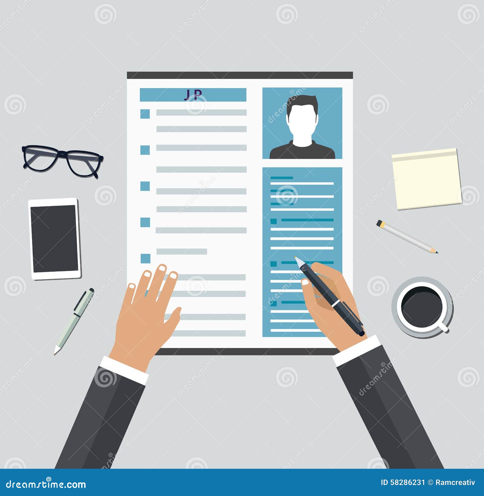 Job Interview. Consideration by Profiles of Personnel Concept Stock ...