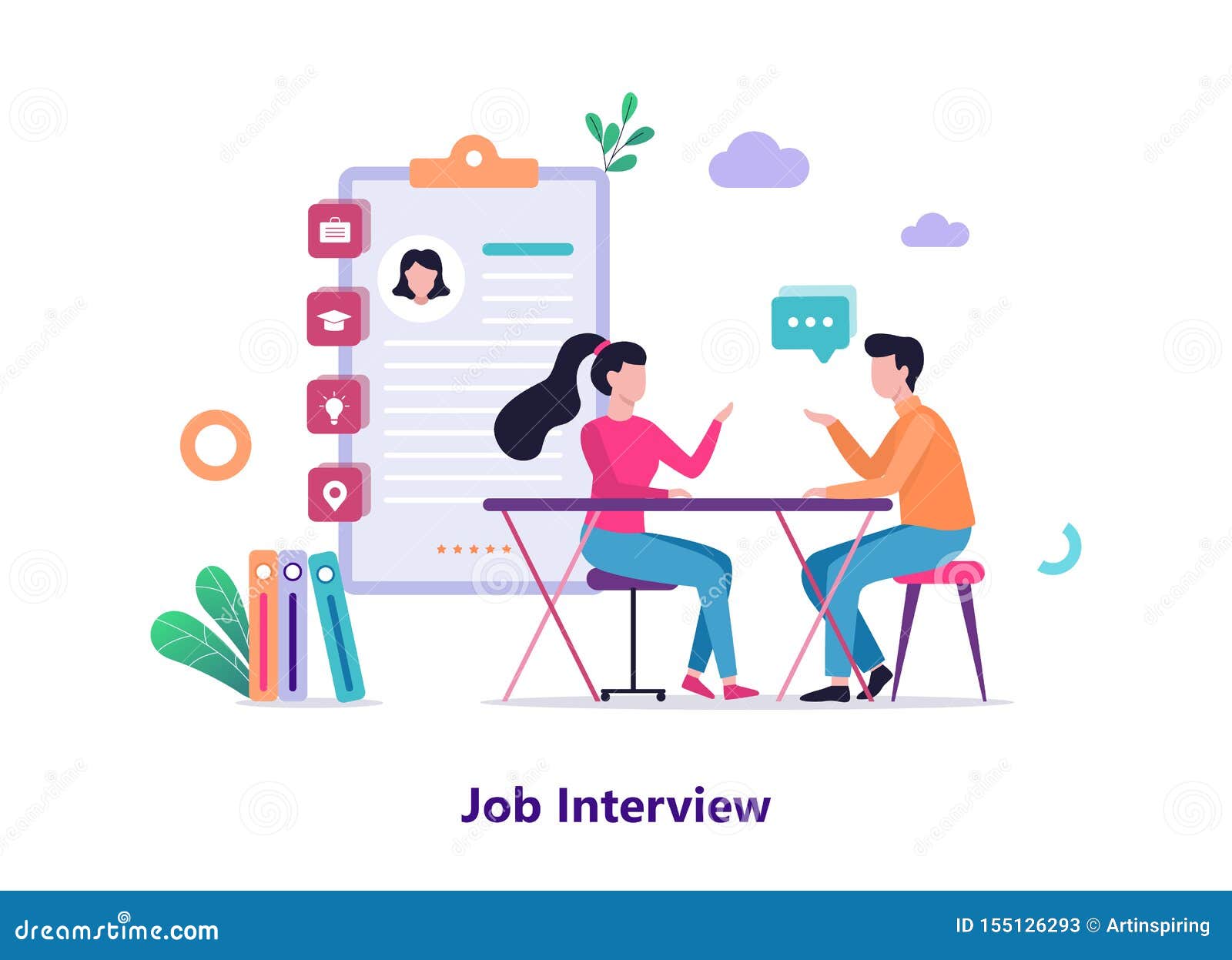 Job Interview. Conversation between Employer and Candidate Stock Vector ... Job Interview. Conversation between Employer and Candidate Stock Vector ...