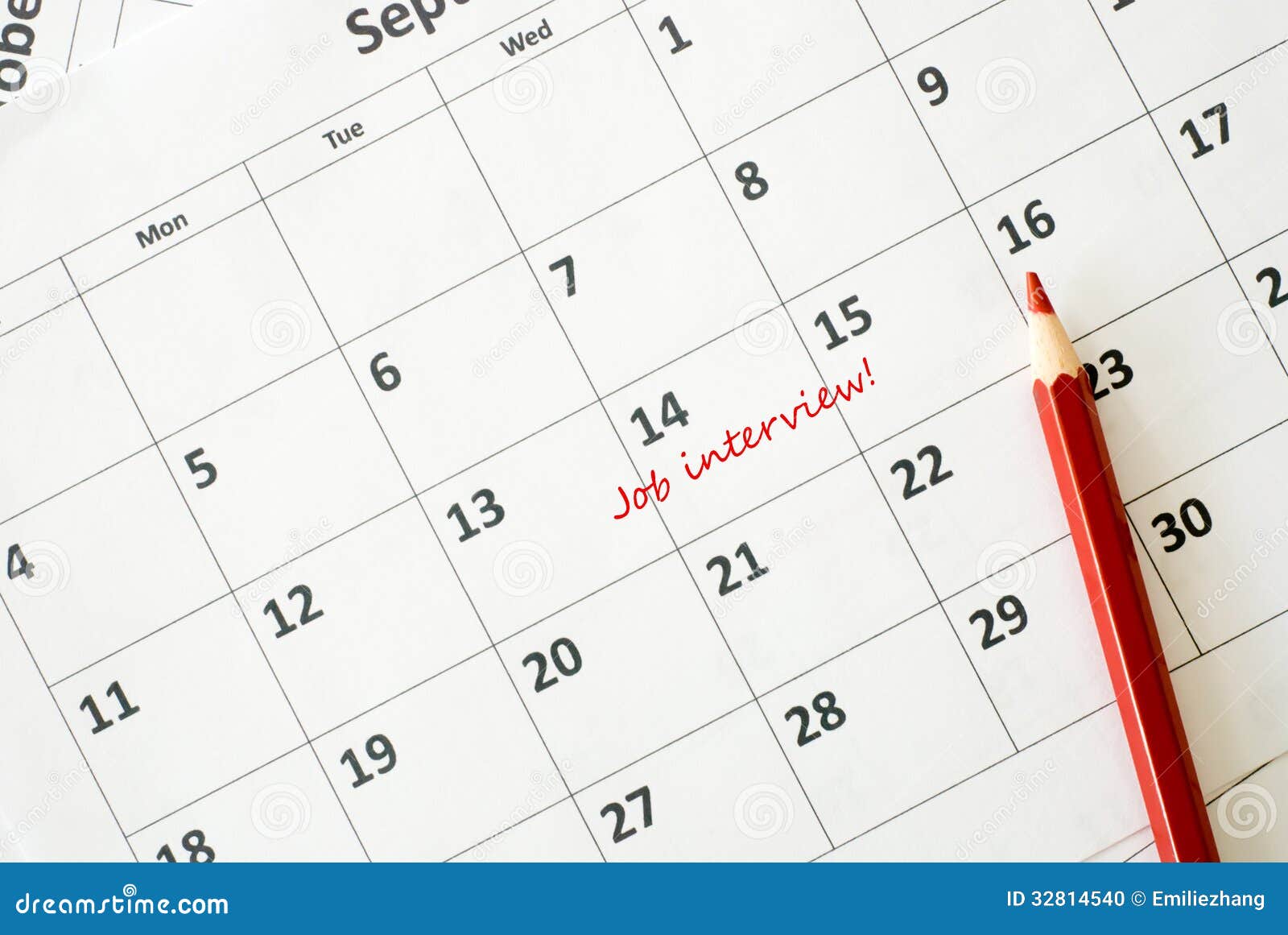 Job interview day stock photo. Image of date, month, time - 32814540