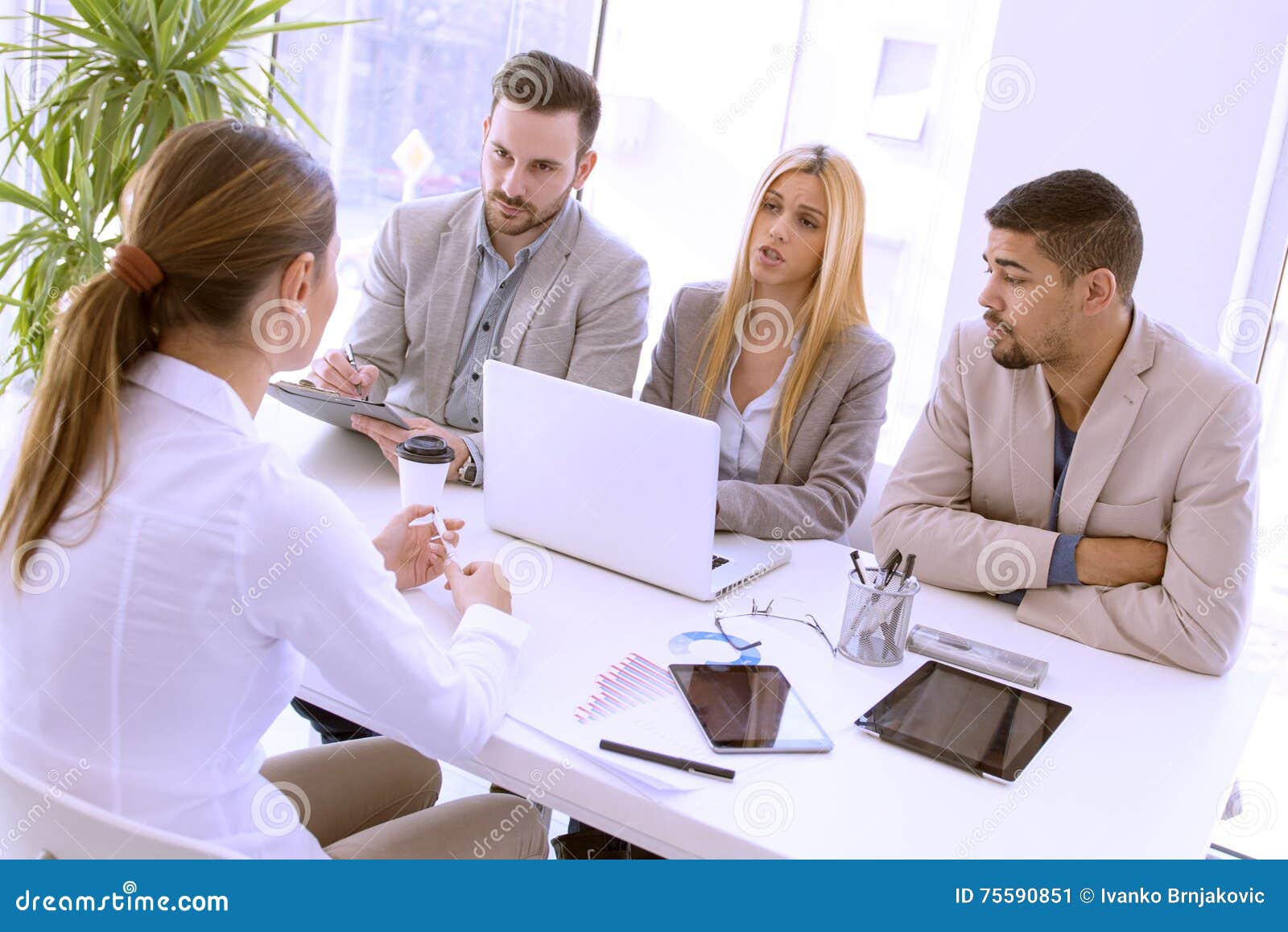Job interview stock image. Image of issues, collar, females - 75590851