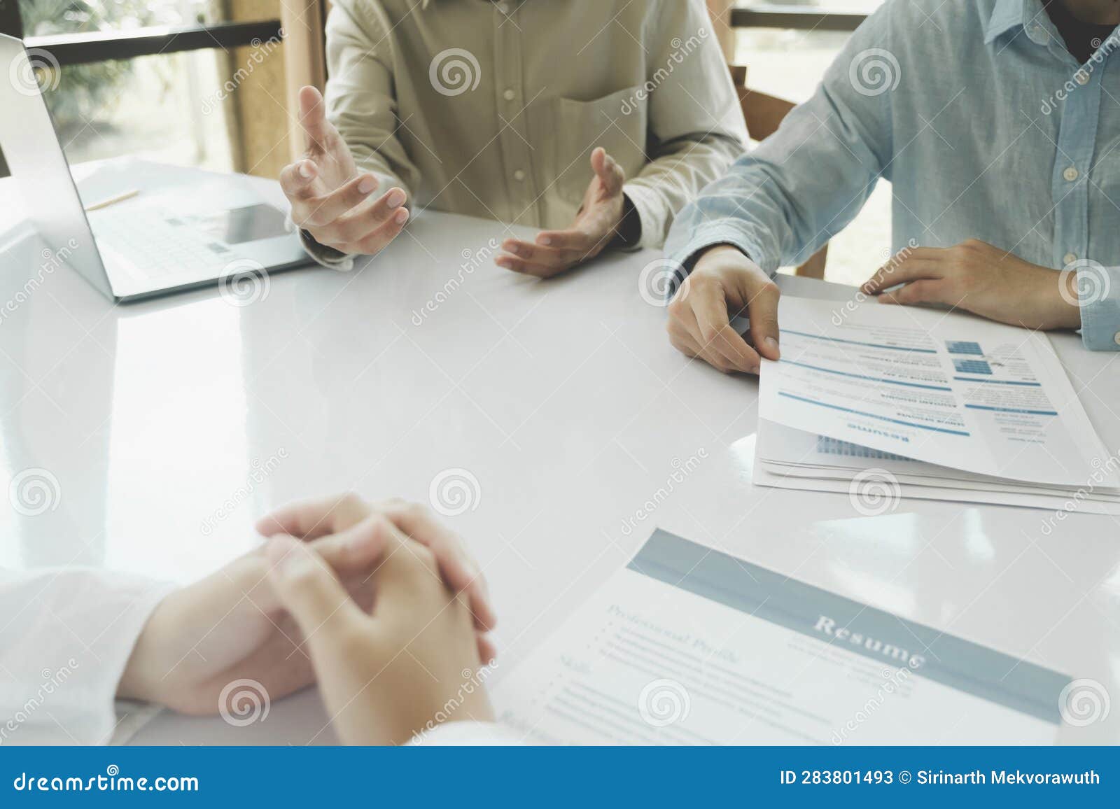 Job Interview. Human Resource Manager Interviewing the Candidate. Stock ...
