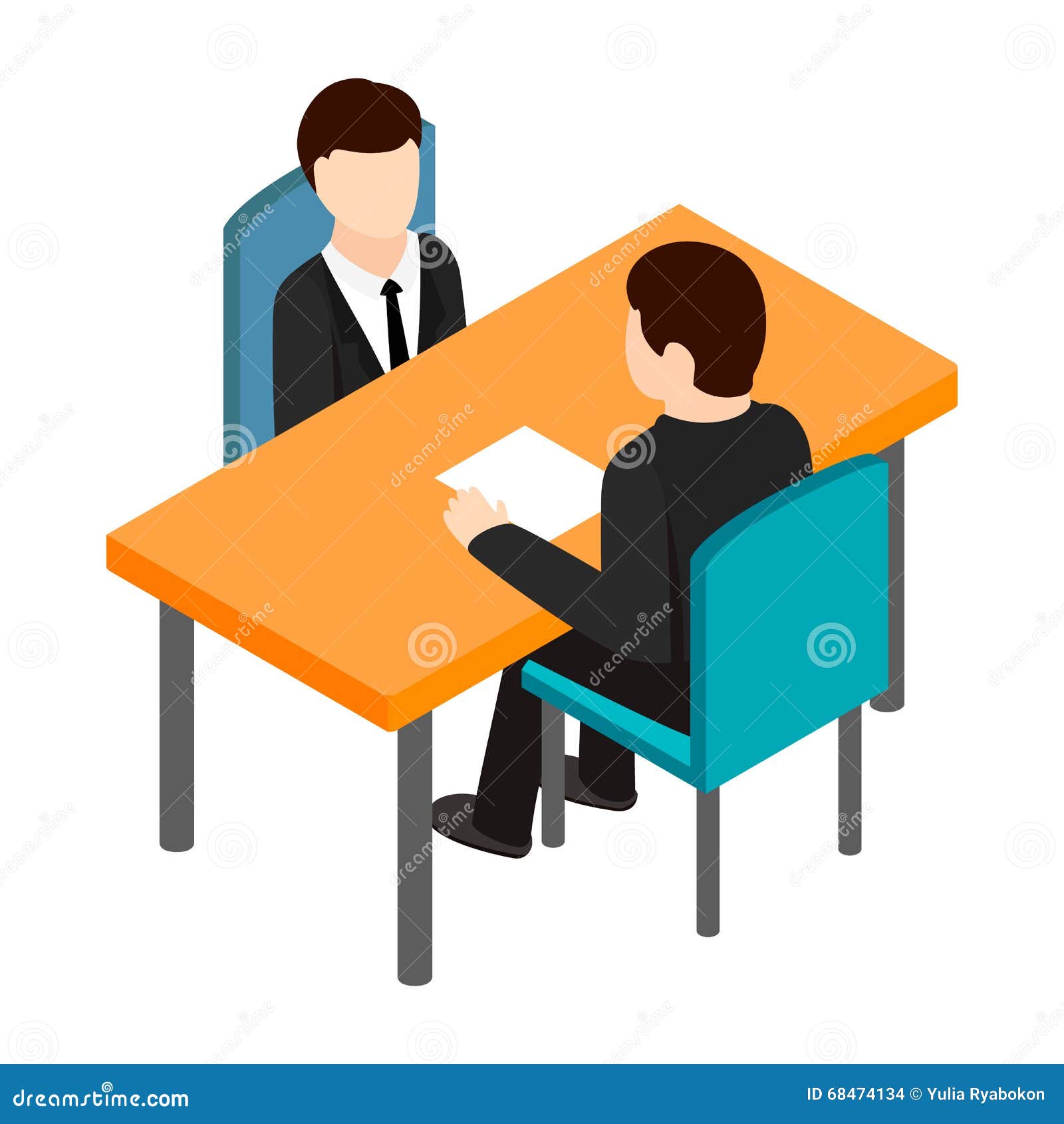 Job Interview Icon, Isometric 3d Style Stock Vector - Image: 68474134