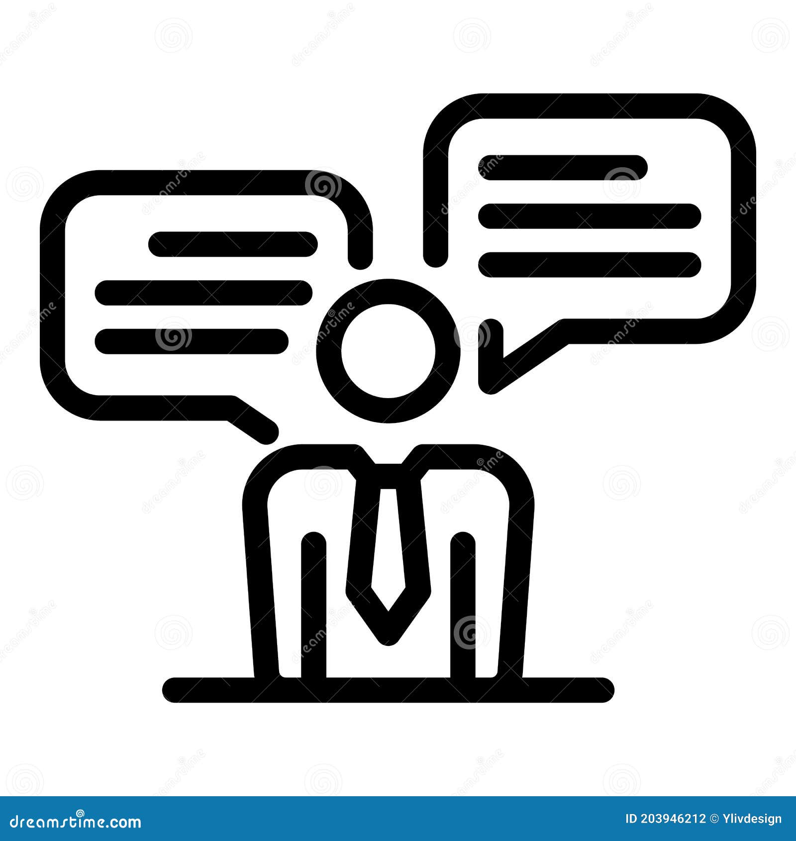 Job Interview Icon, Outline Style Stock Vector - Illustration of ...