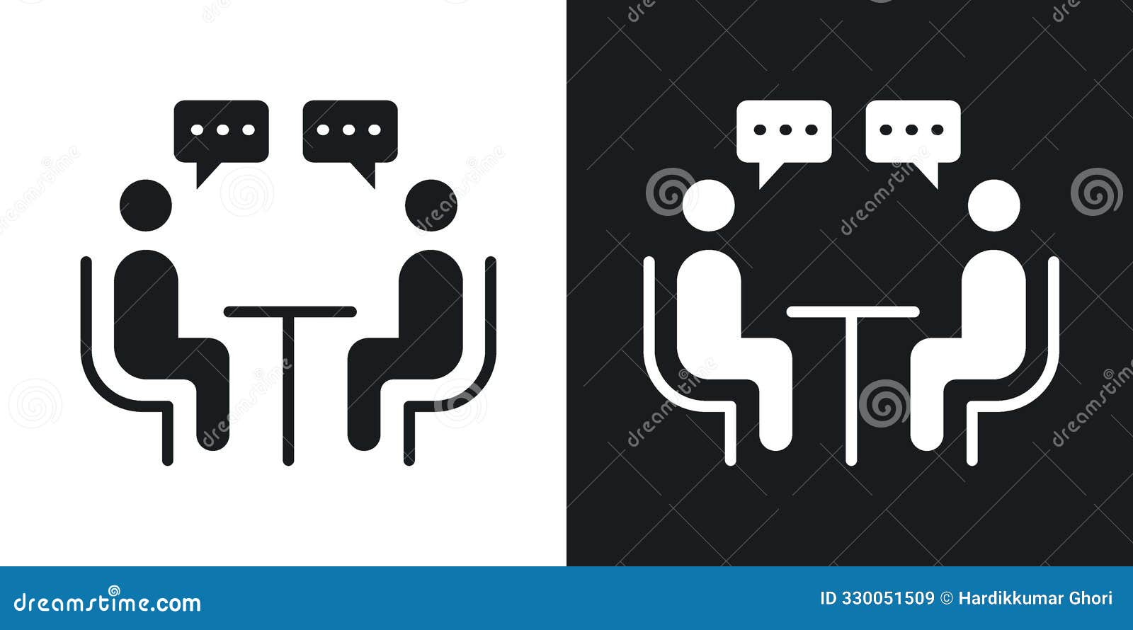 Job Interview Icon Vector Set on White Background Stock Vector ...