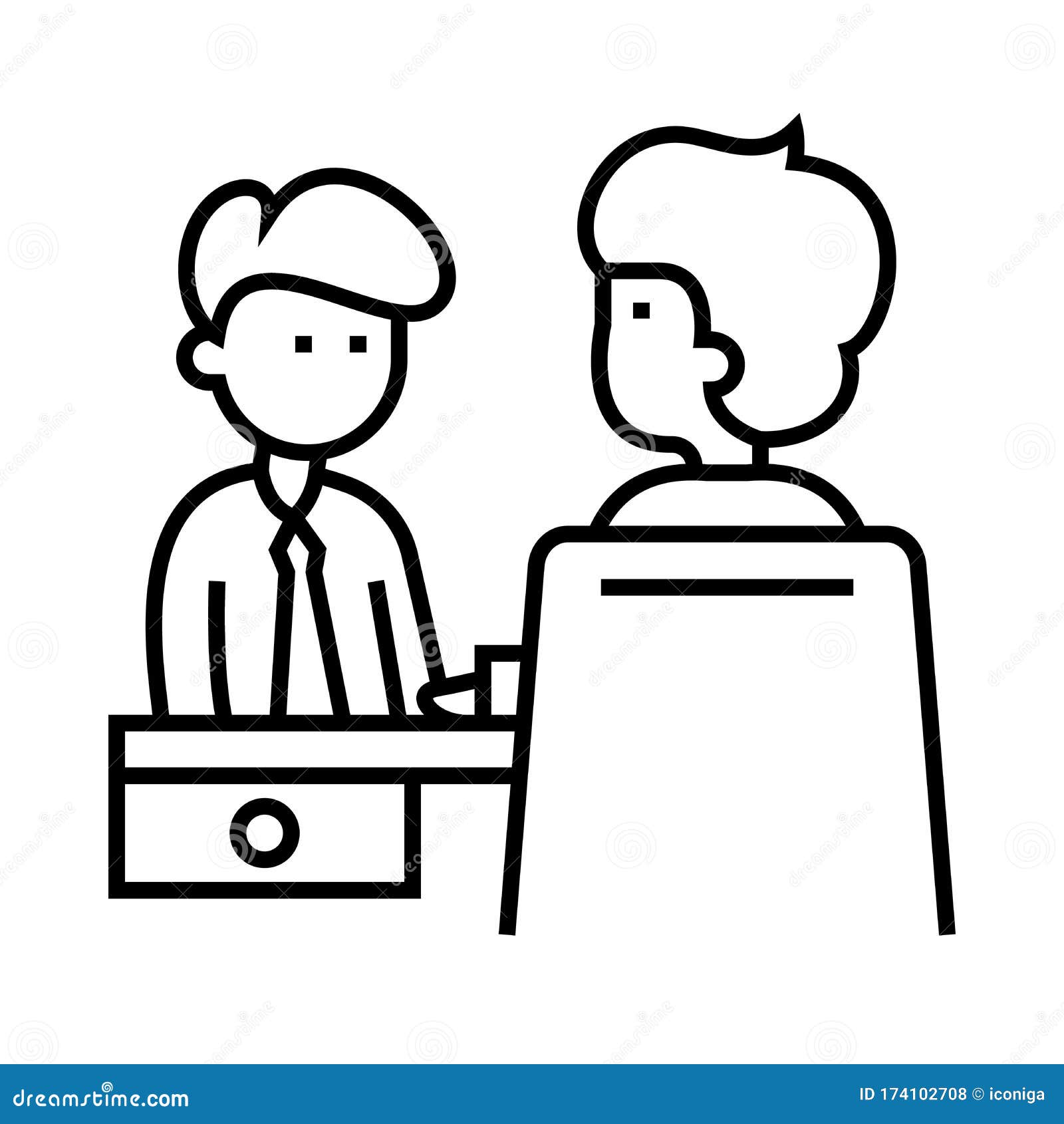 Job Interview Line Icon, Concept Sign, Outline Vector Illustration ... Job Interview Line Icon, Concept Sign, Outline Vector Illustration ...