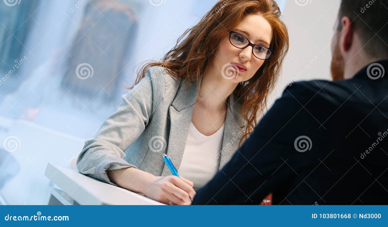 Job Interview with Manager in Office Stock Photo - Image of male, work ...