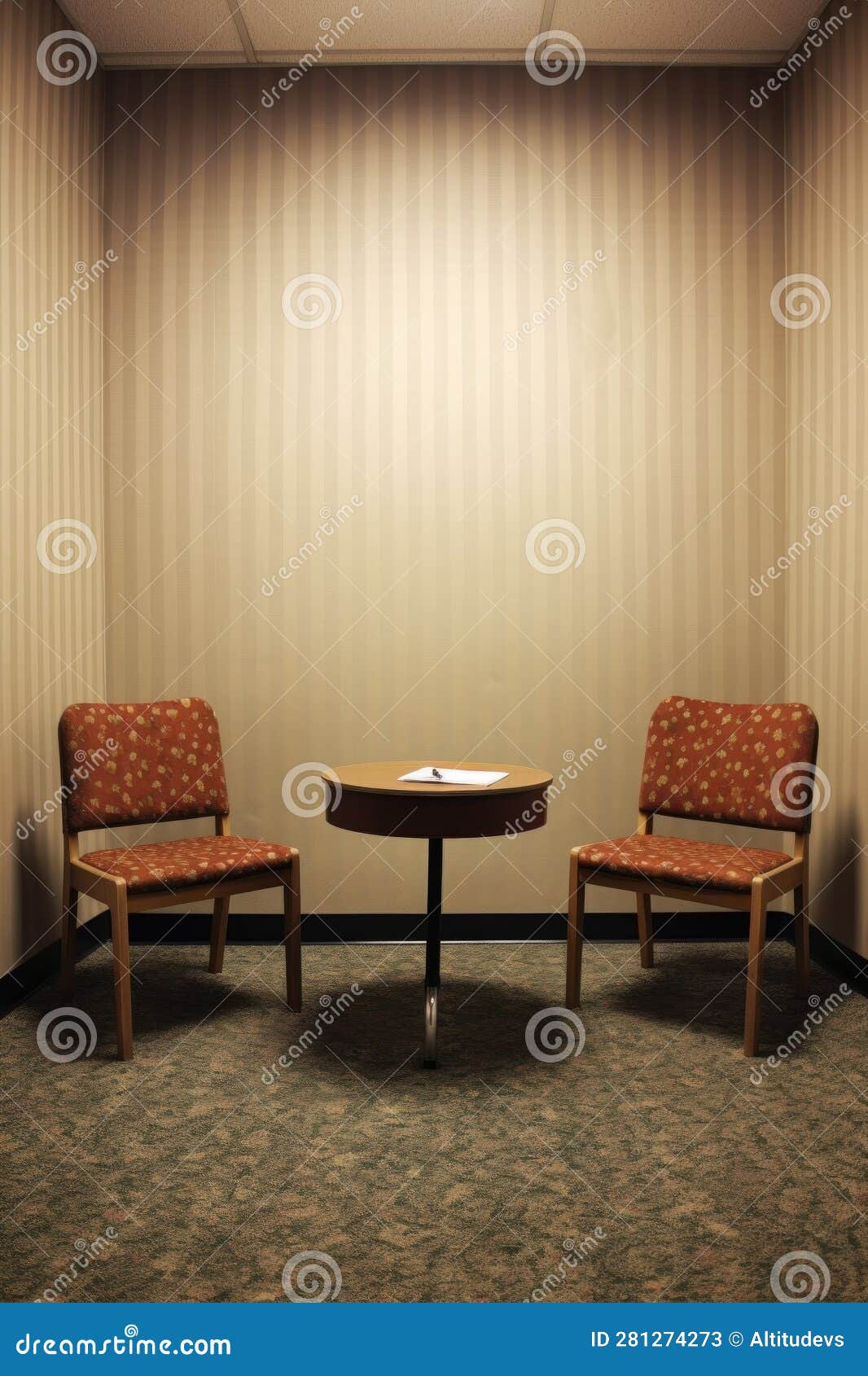 Job Interview Setup with Empty Chairs and Table Stock Illustration ...