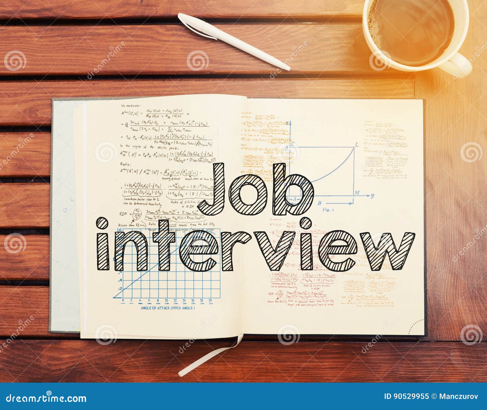 Job Interview : Text Inside Notebook on Table with Coffee Stock Image ...