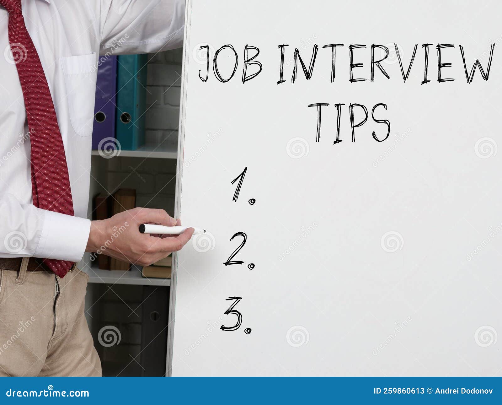 Job Interview Tips are Shown Using the Text Stock Image - Image of ...