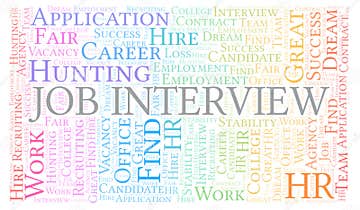 Job Interview word cloud. stock illustration. Illustration of white ...