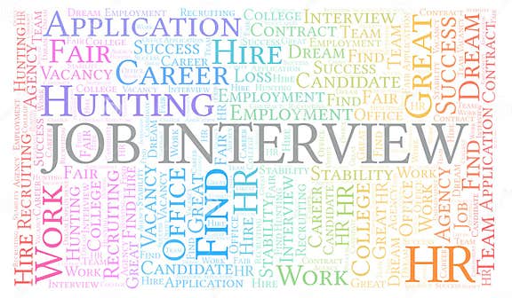 Job Interview word cloud. stock illustration. Illustration of white ...
