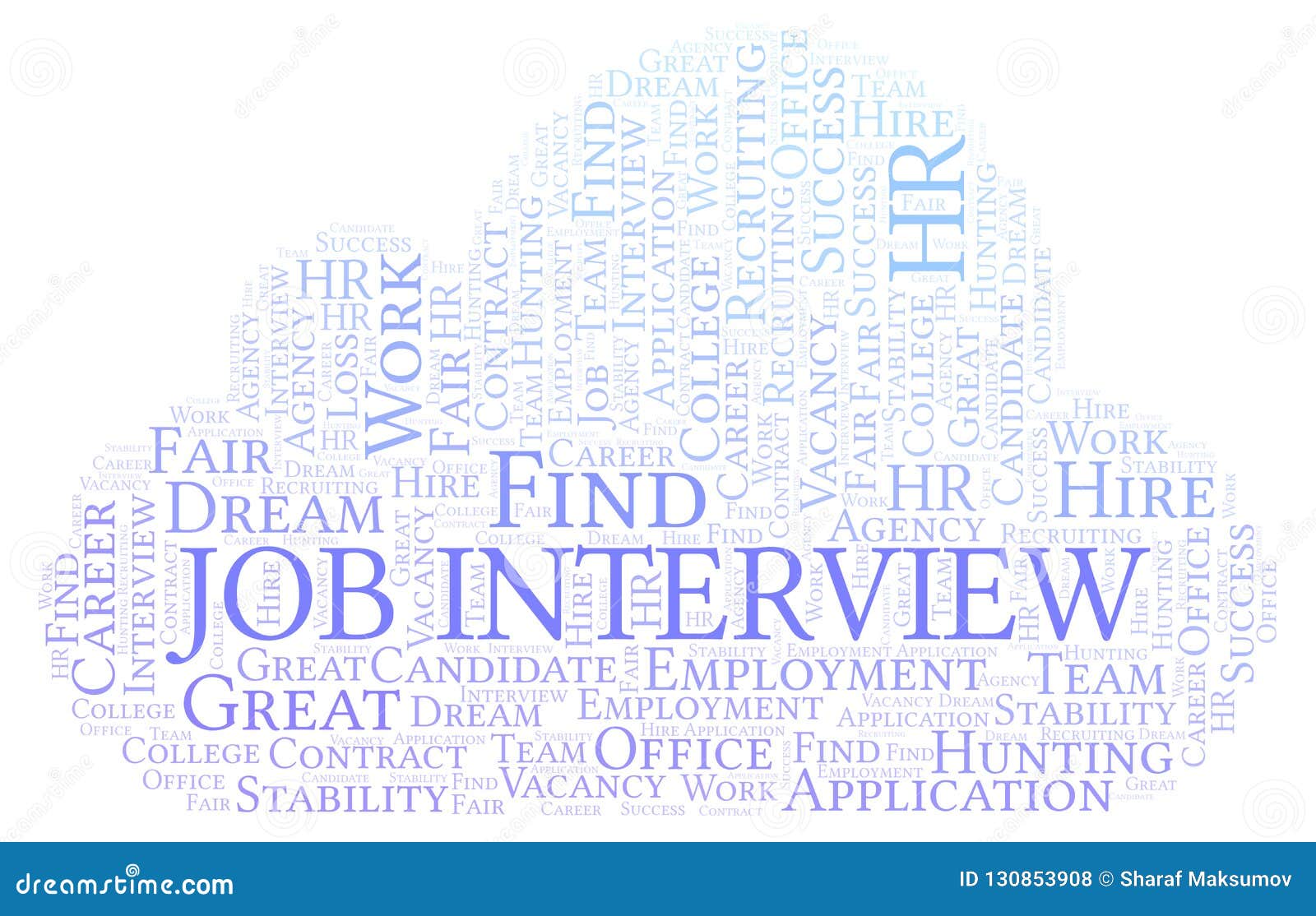 Job Interview word cloud. stock illustration. Illustration of rendering ...