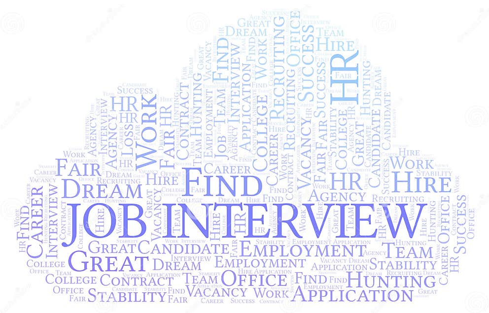 Job Interview word cloud. stock illustration. Illustration of rendering ...
