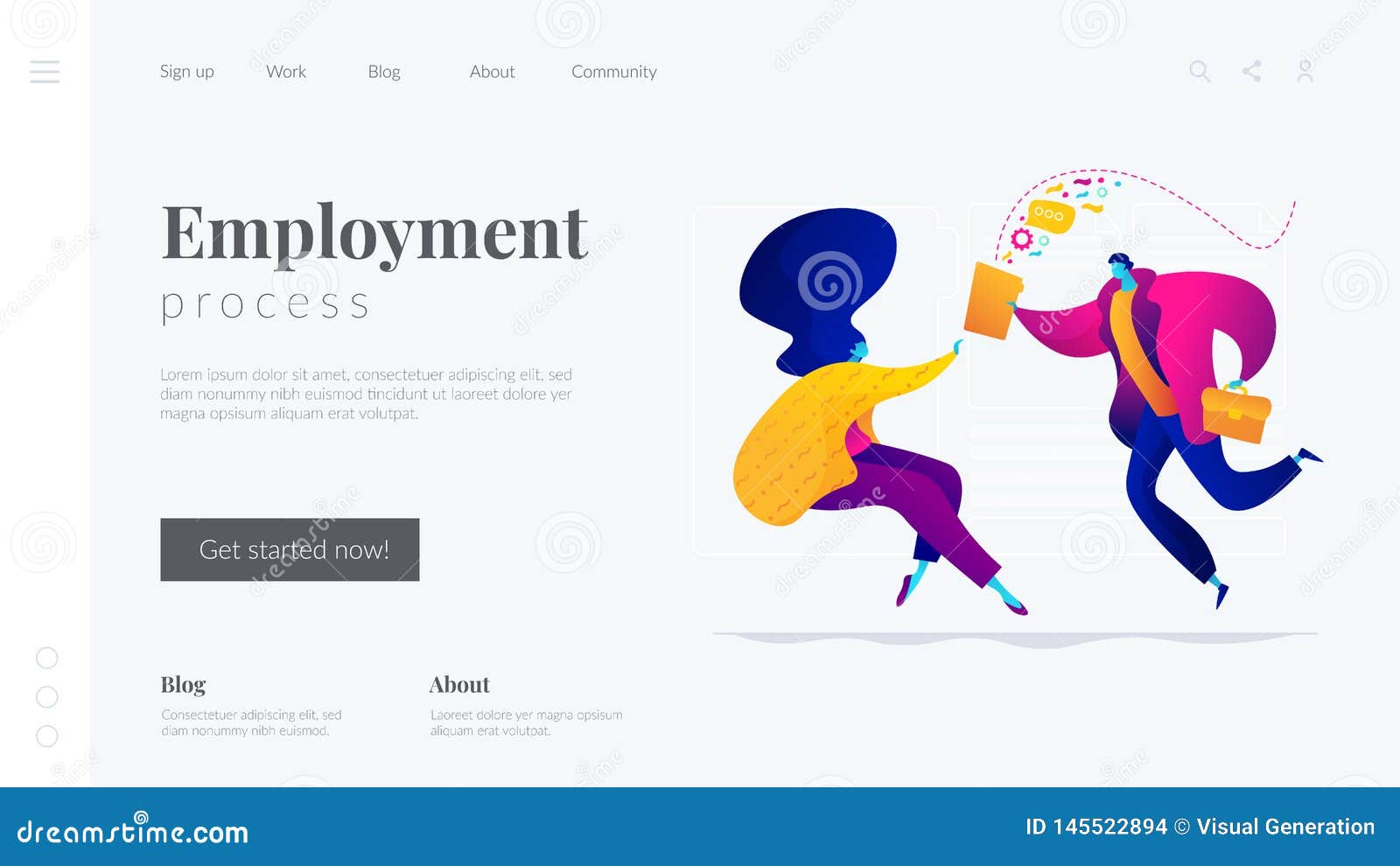 Job Interview Landing Page Template. Stock Vector - Illustration of ...