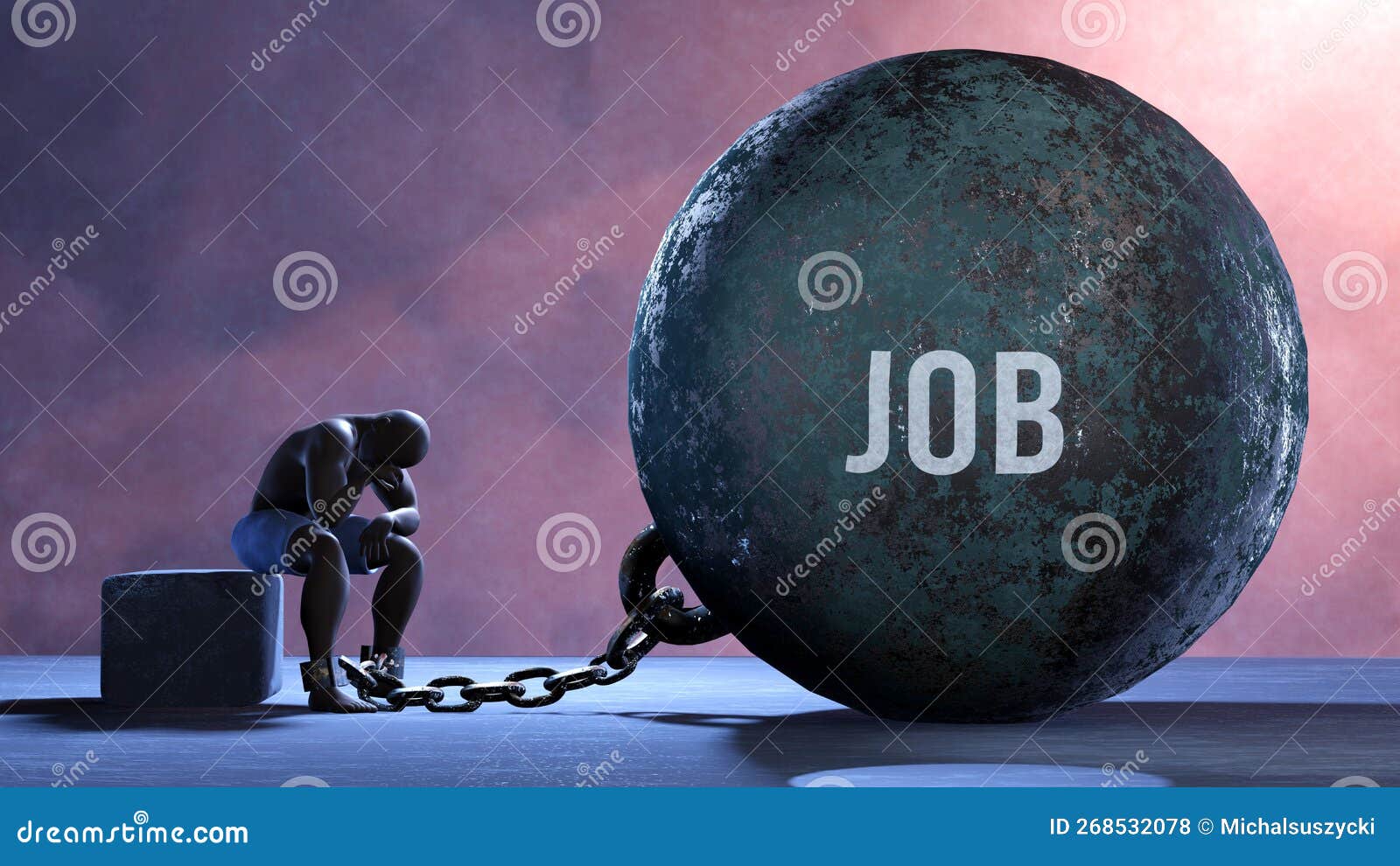 Job that limits life stock illustration. Illustration of chains - 268532078