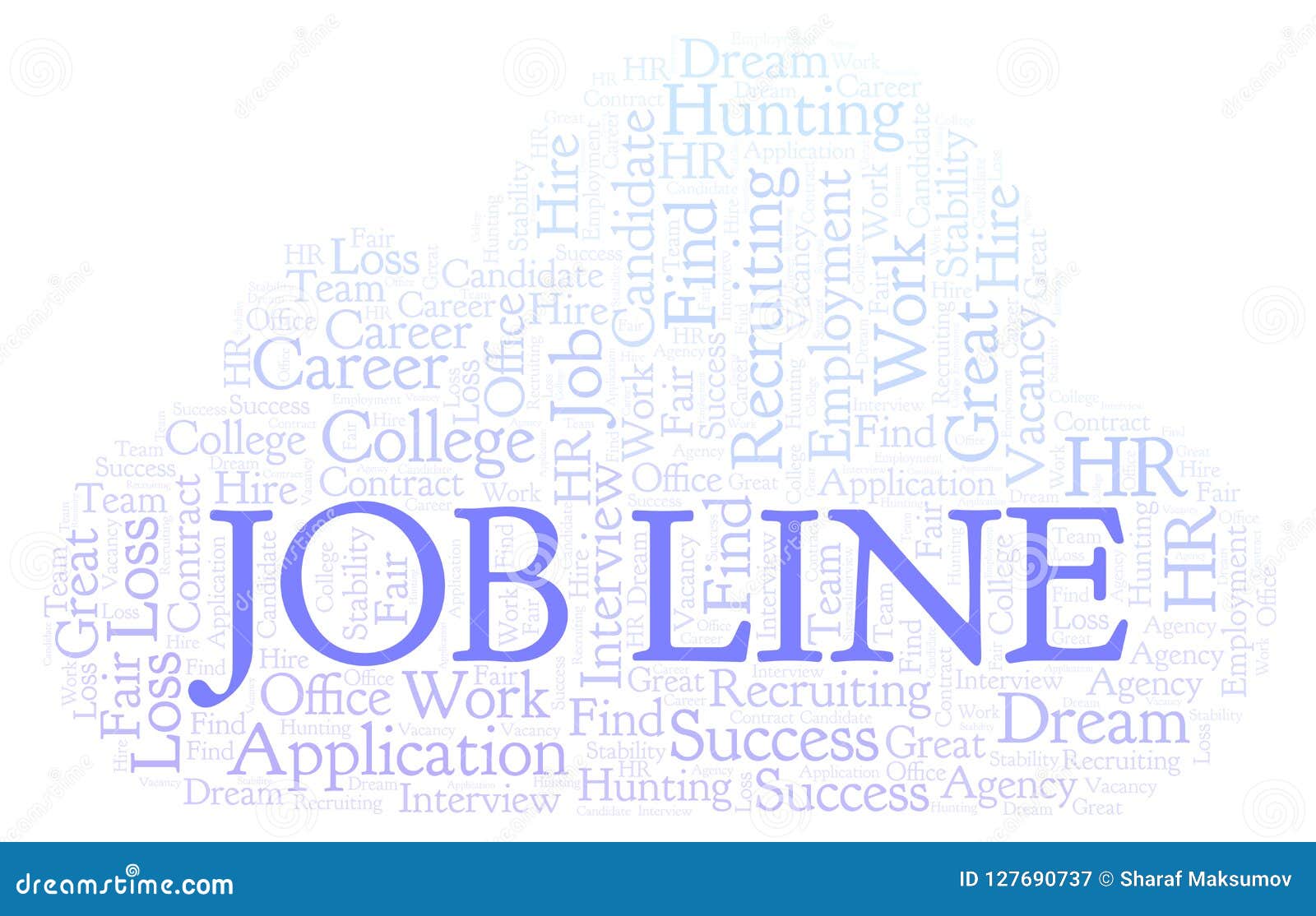 Job Line word cloud. stock illustration. Illustration of cloud - 127690737