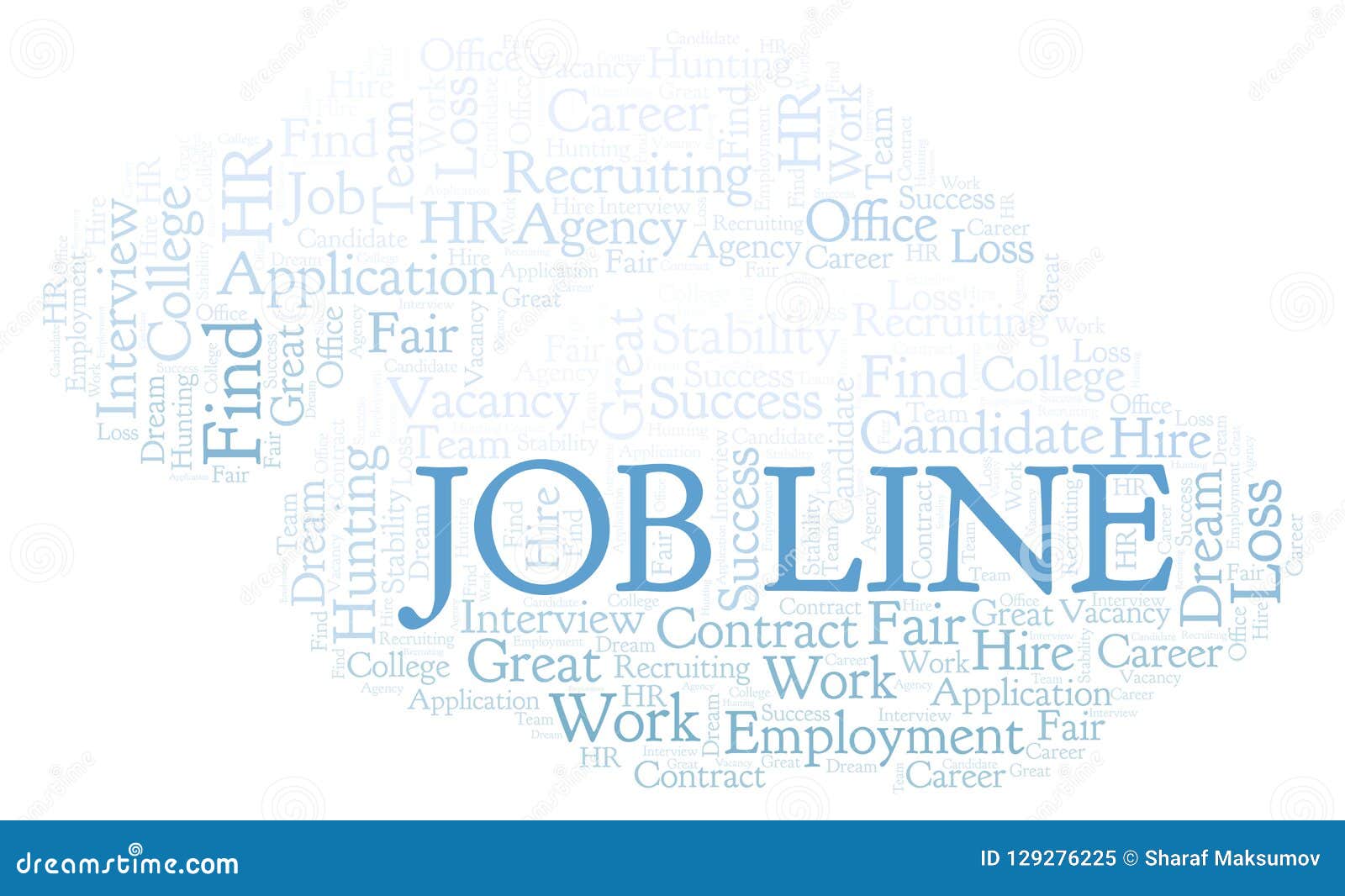 Job Line word cloud. stock illustration. Illustration of hunting ...