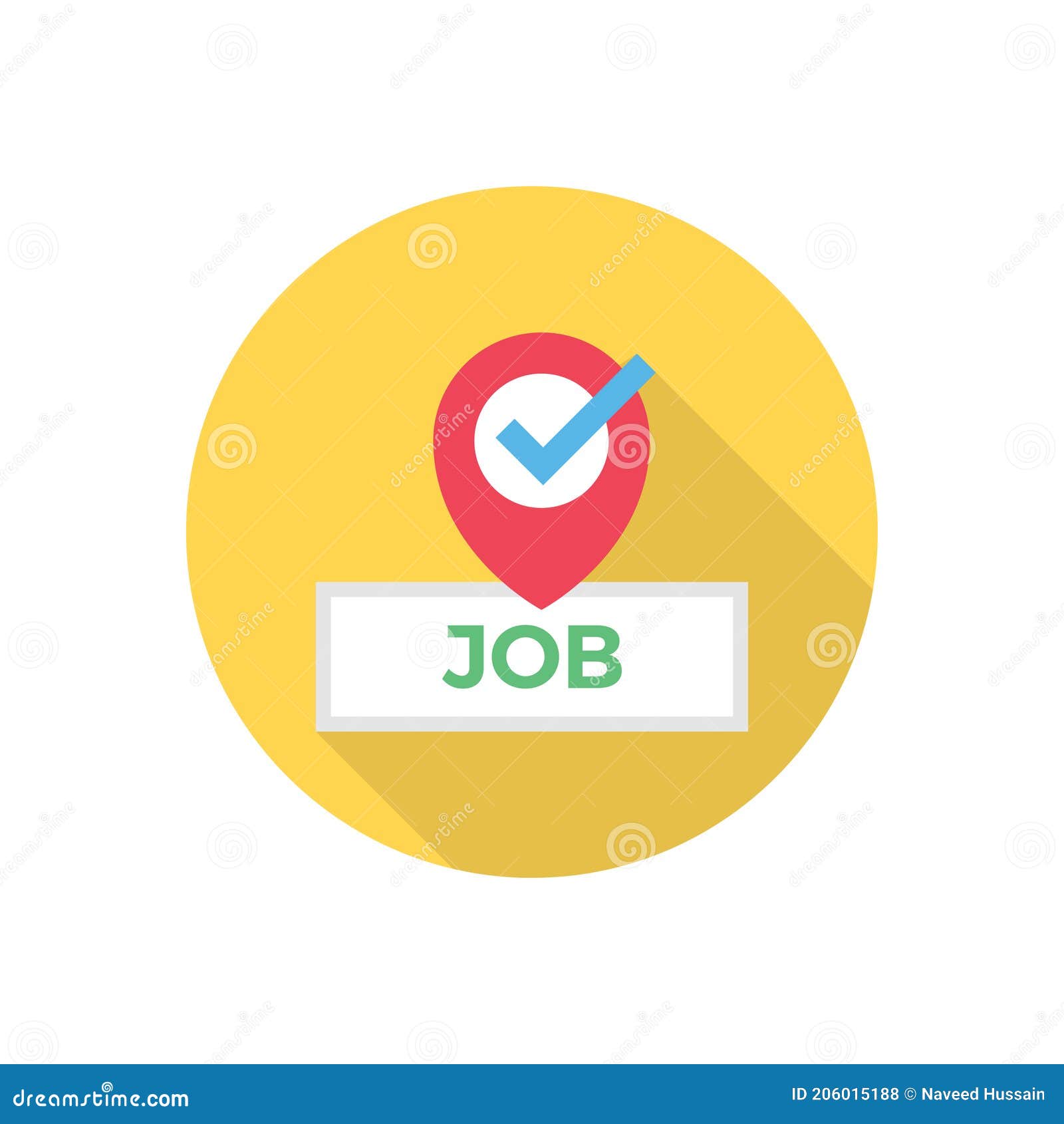 Job Location Vector Flat Colour Icon Stock Vector - Illustration of ...