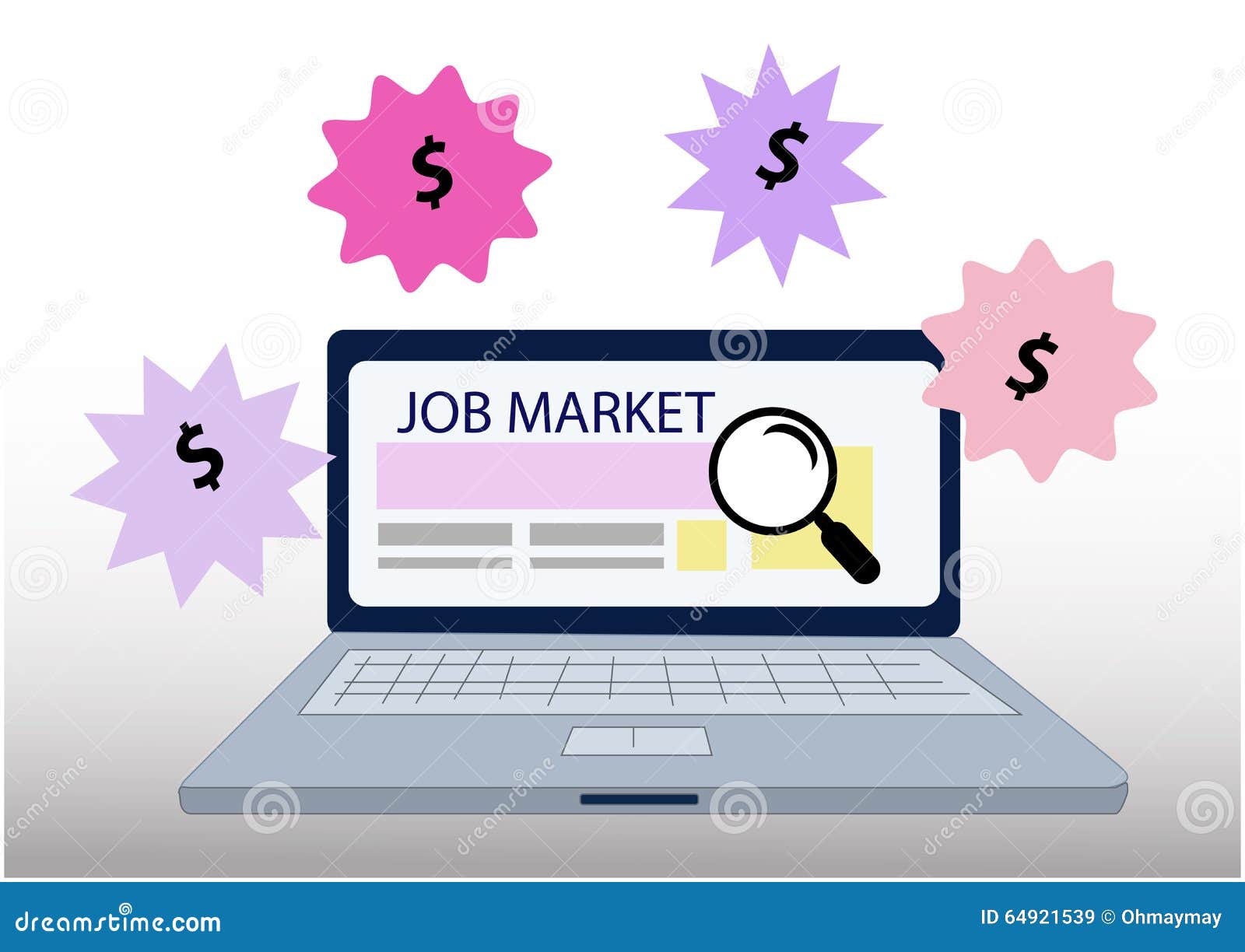 Job market search vector stock vector. Illustration of notebook - 64921539