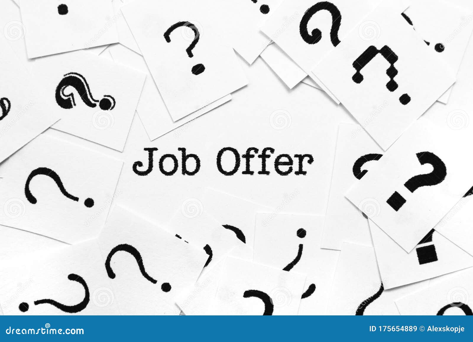 Job Offer and Question Mark Stock Image - Image of black, group: 175654889