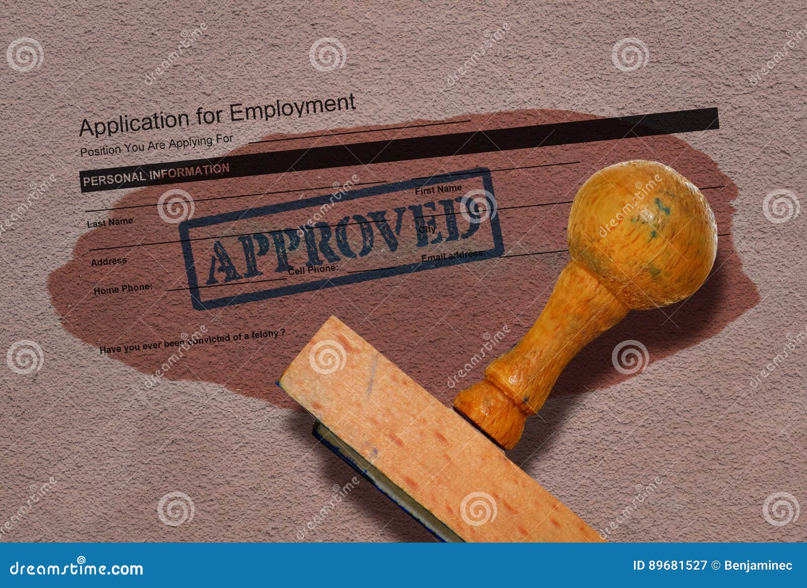 Job offer and stamp stock image. Image of interview, accept - 89681527