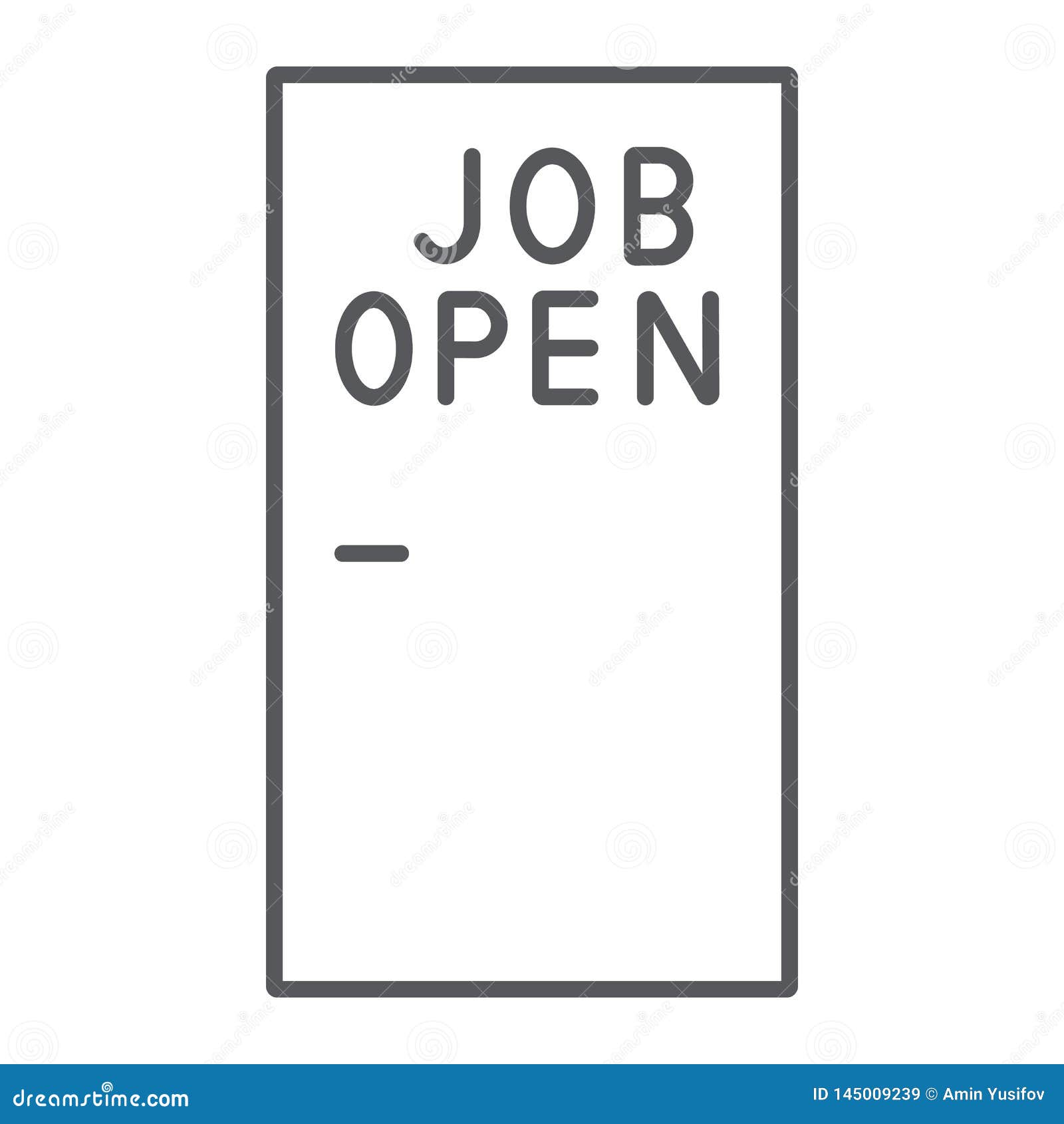 Job Opening Thin Line Icon, Work and Recruiting, Job Offer Sign, Vector ...