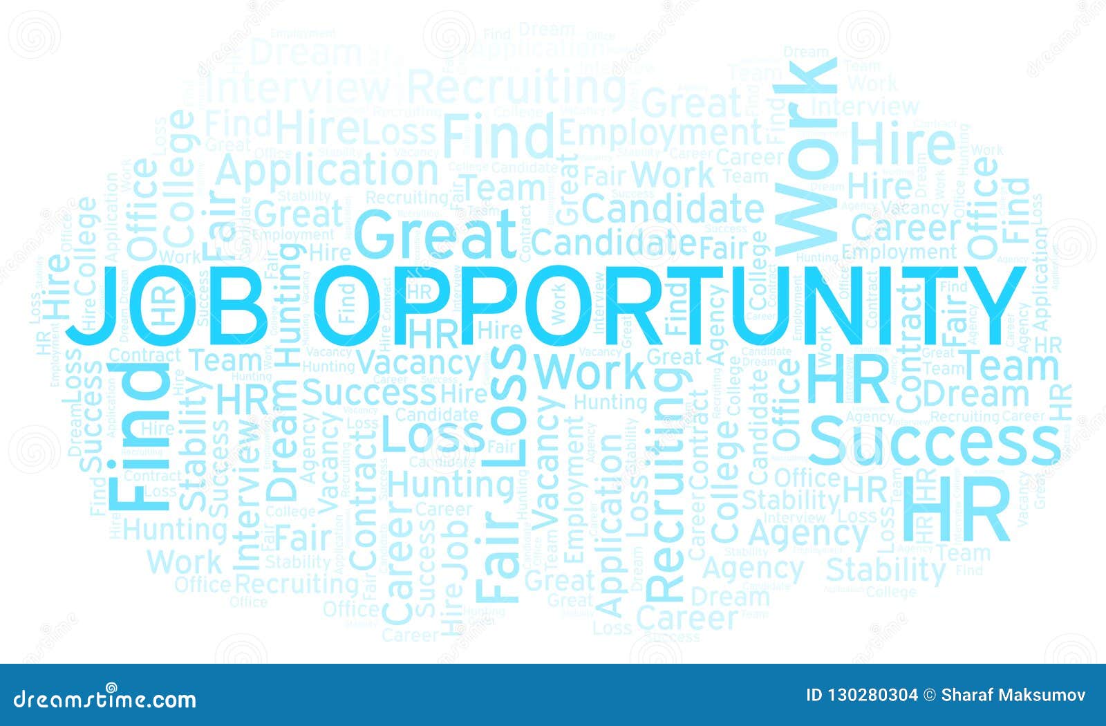 Job Opportunity Word Cloud. Stock Illustration - Illustration of fonts ...