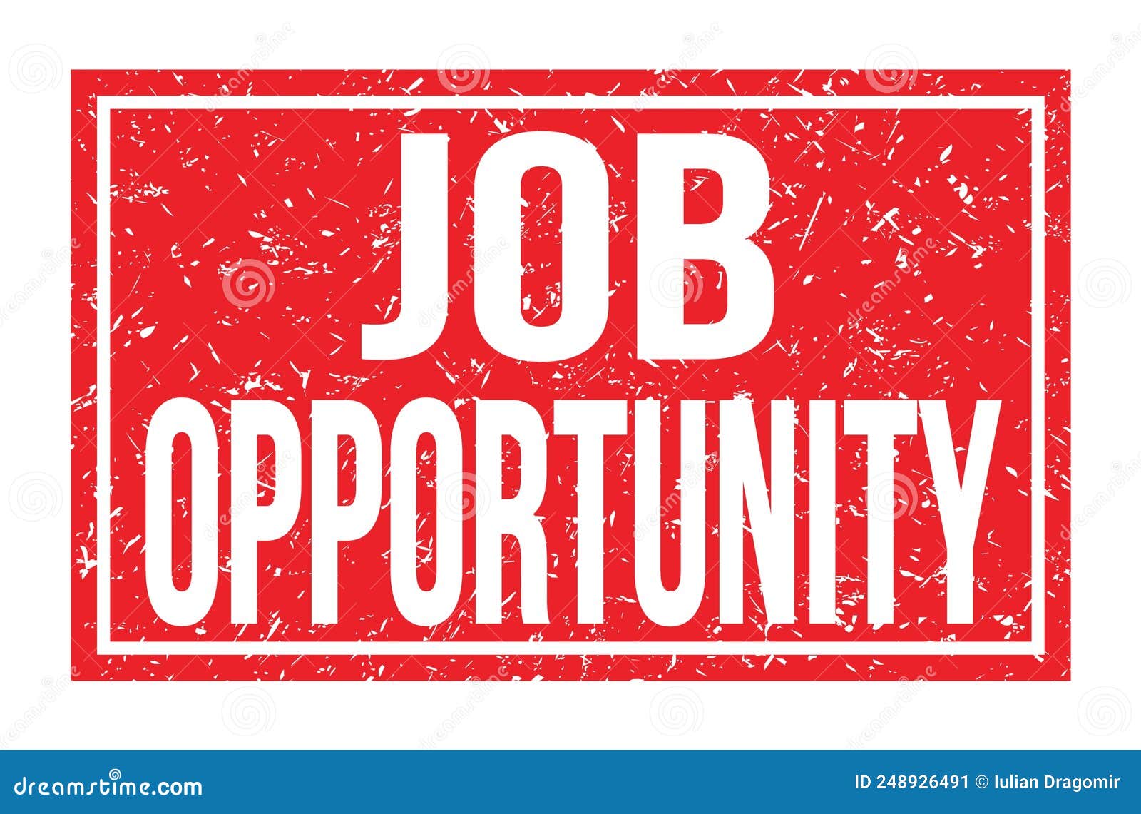 JOB OPPORTUNITY, Words on Red Rectangle Stamp Sign Stock Illustration ...