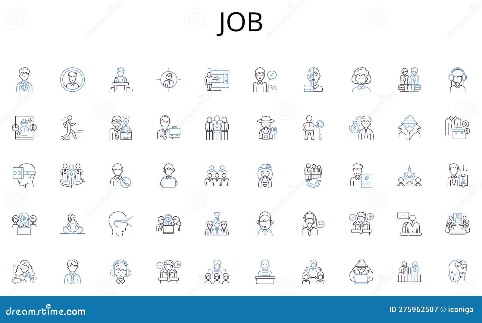 Job Line Icons Collection. Planning, Execution, Innovation, Growth ...