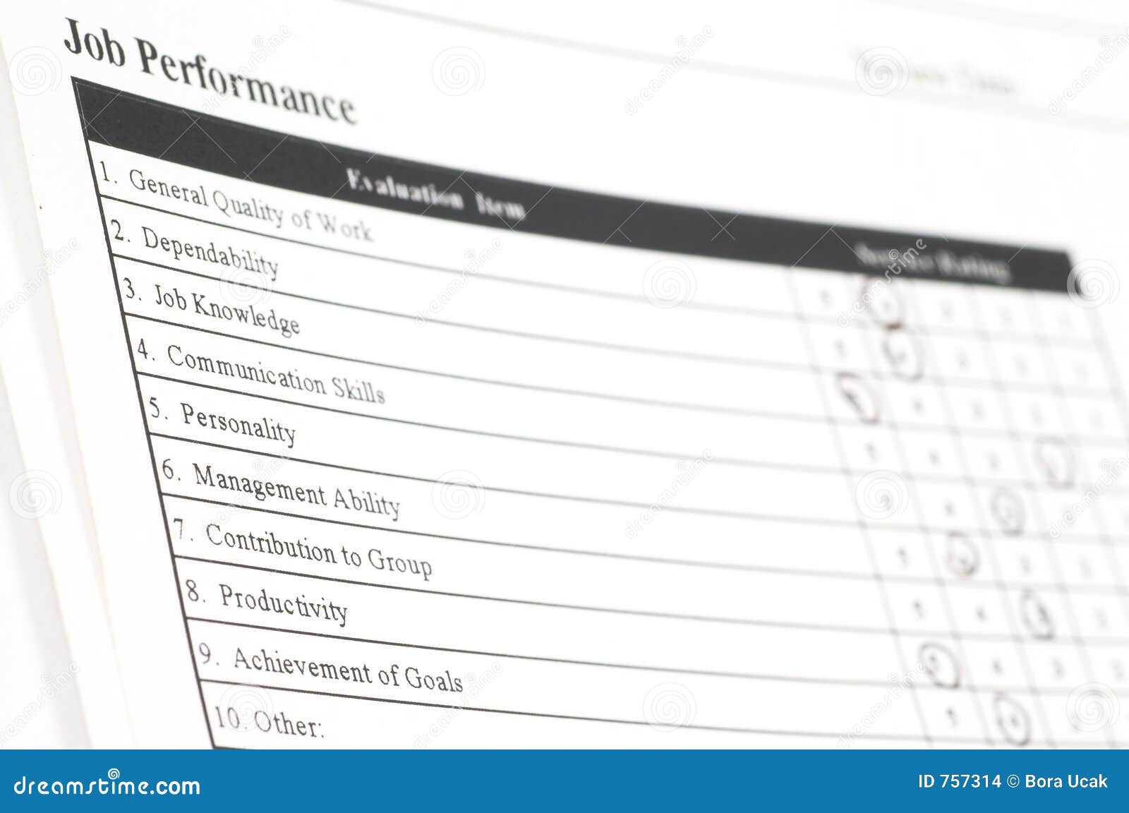 Job performance form stock photo. Image of firms, financials - 757314