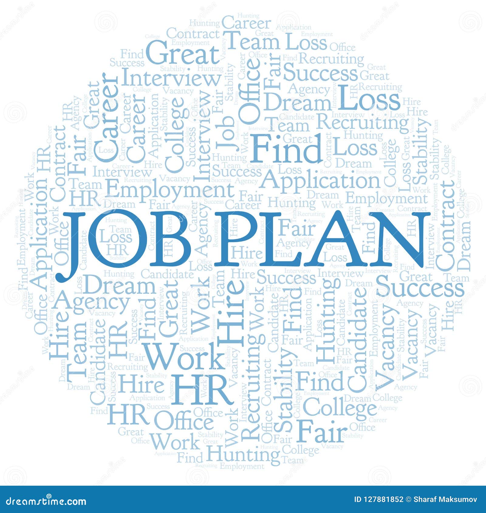 Job Plan word cloud. stock illustration. Illustration of bright - 127881852
