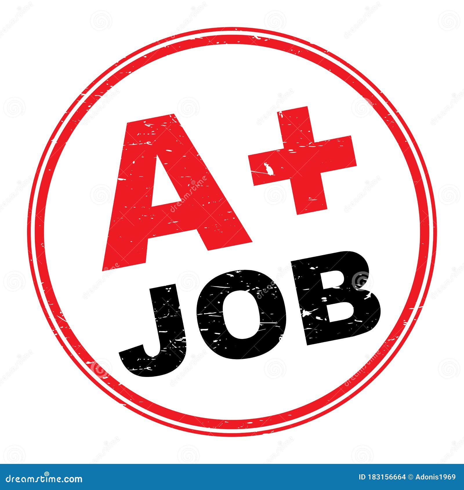 Job a plus stamp stock illustration. Illustration of rate - 183156664