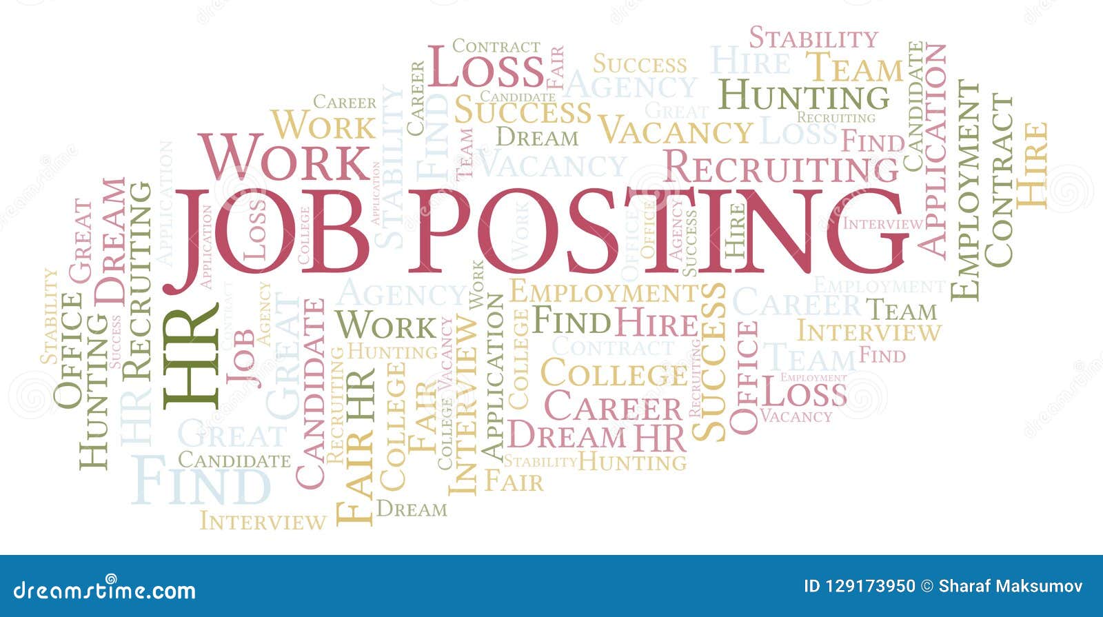 Job Posting word cloud. stock illustration. Illustration of work ...