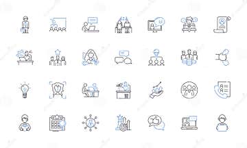 Job Procedure Line Icons Collection. Process, Protocol, Operations, System, Workflow, Execution ...