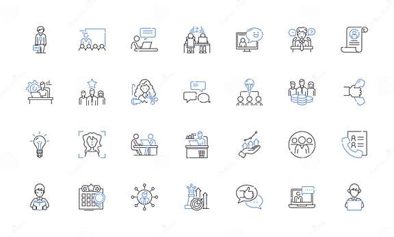 Job Procedure Line Icons Collection. Process, Protocol, Operations ...