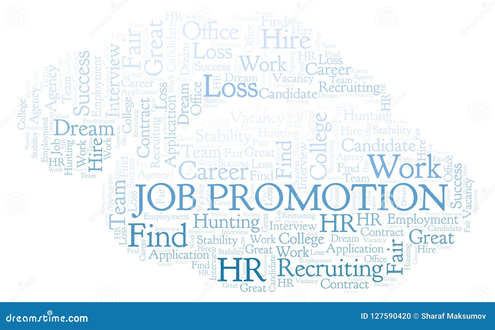 Job Promotion word cloud. stock illustration. Illustration of work ...