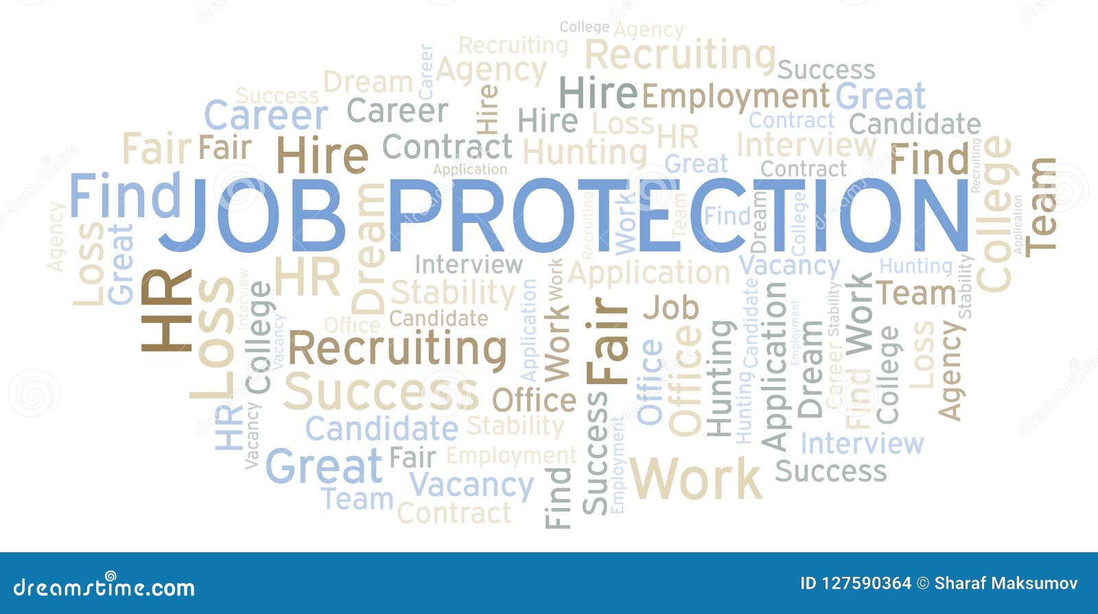 Job Protection word cloud. stock illustration. Illustration of font ...
