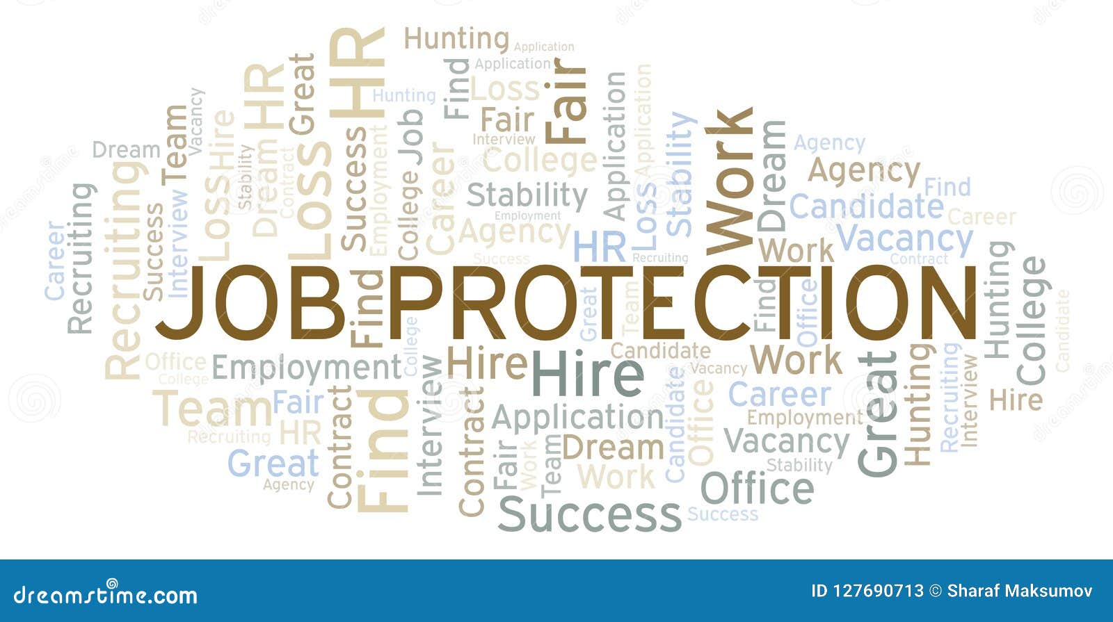 Job Protection word cloud. stock illustration. Illustration of bright ...