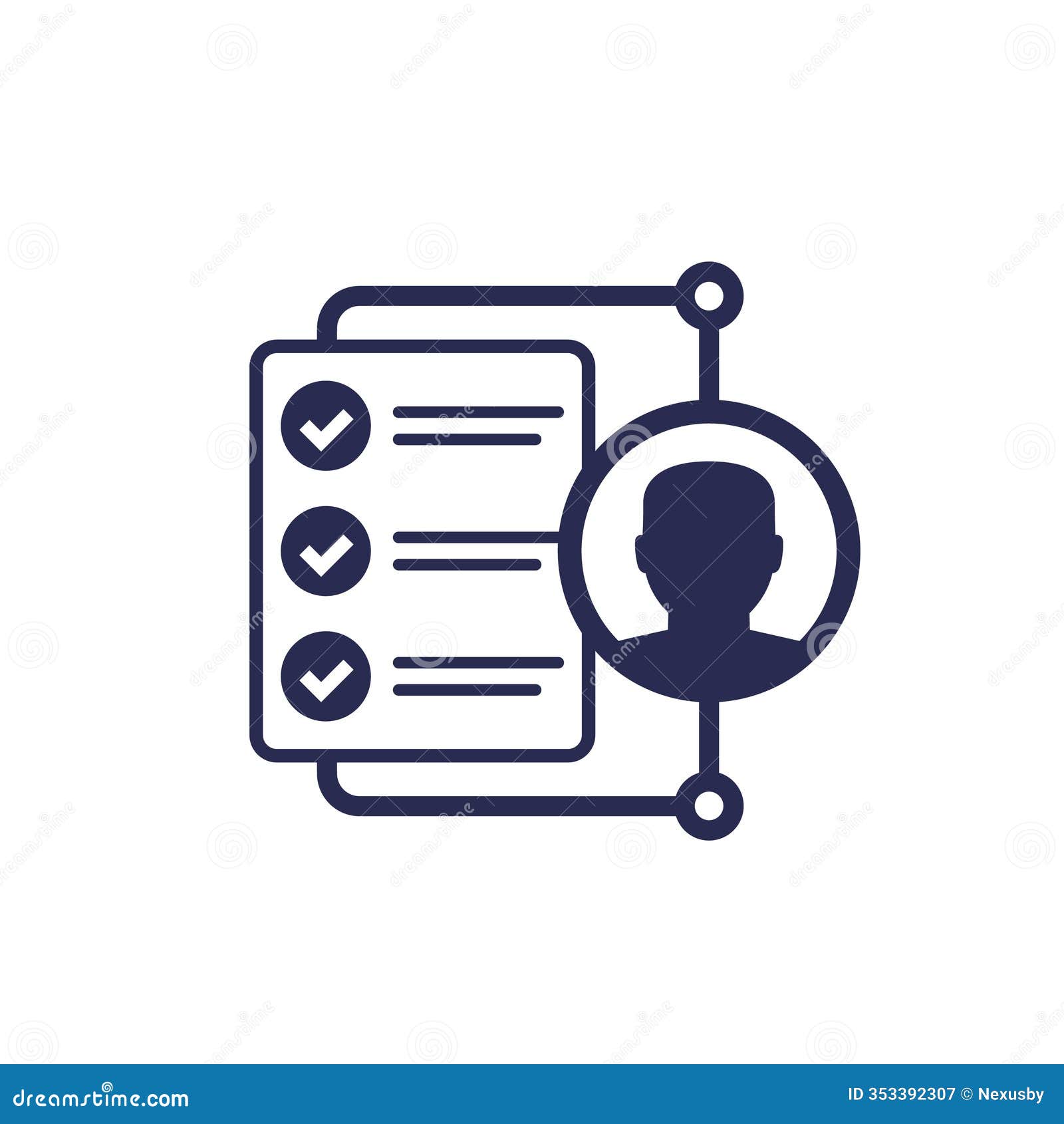 Job Qualification Icon, Man and Checklist Stock Illustration ...